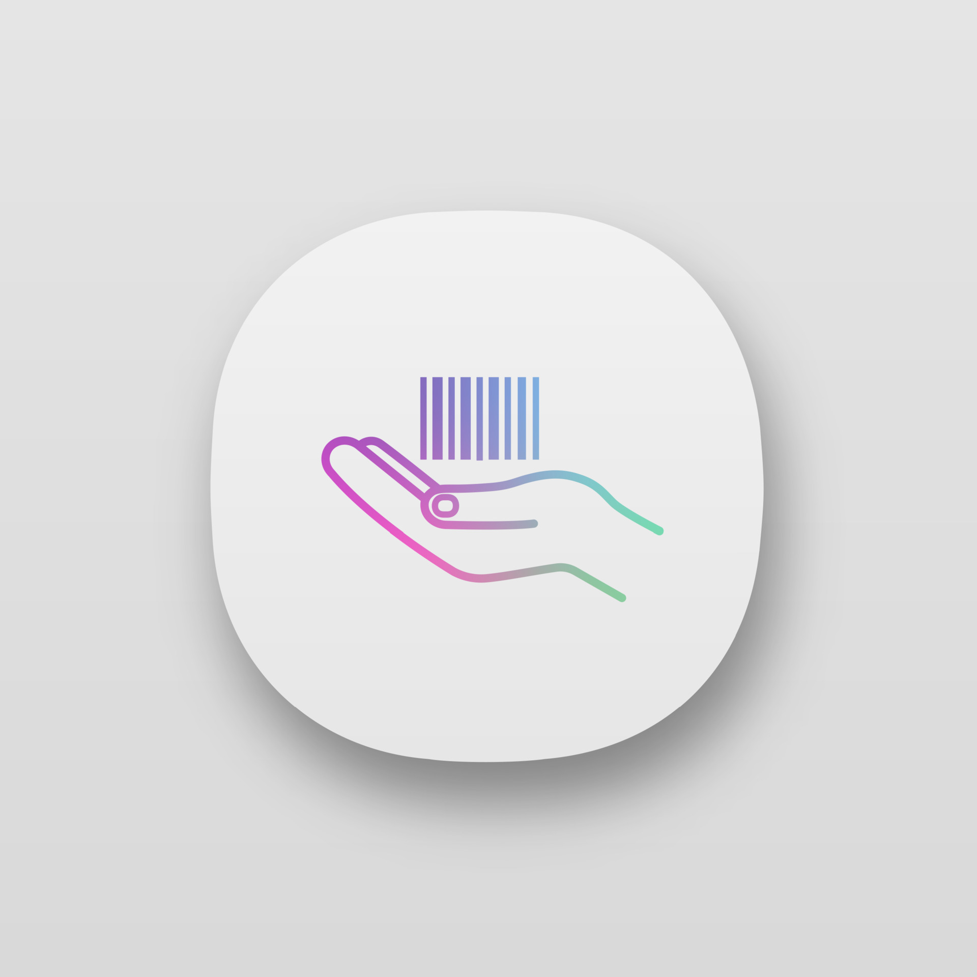 Hand Holding Barcode App Icon Ui Ux Interface One Dimensional Code Barcode Generator Service