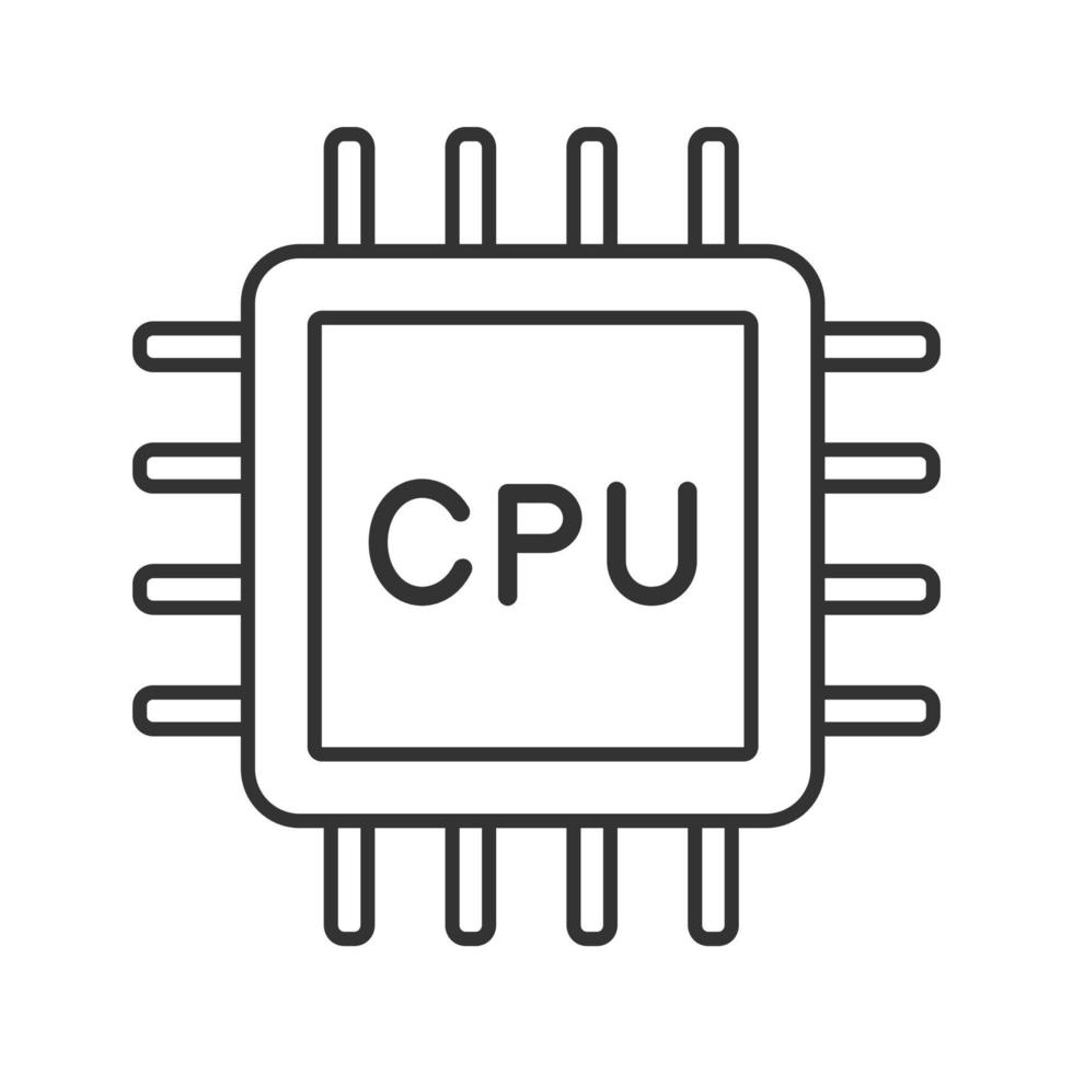 icono lineal de cpu. microchip electrónico, chipset, chip. ilustración ... icono lineal de cpu. microchip electrónico, chipset, chip. ilustración ...