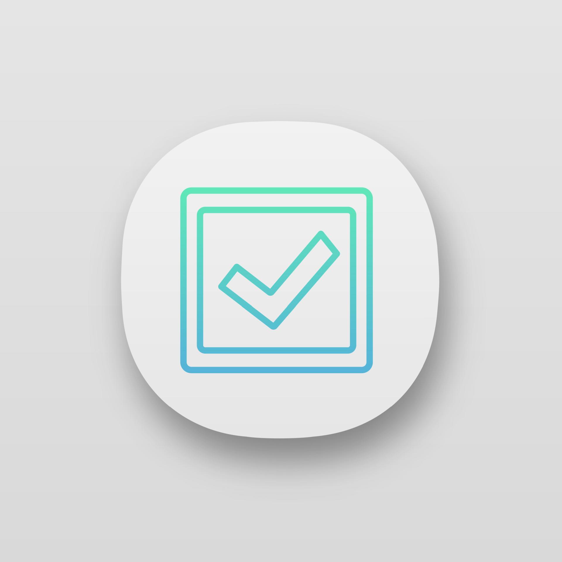 Checkbox app icon. Check box. Checkmark. Voting. Verification and ...