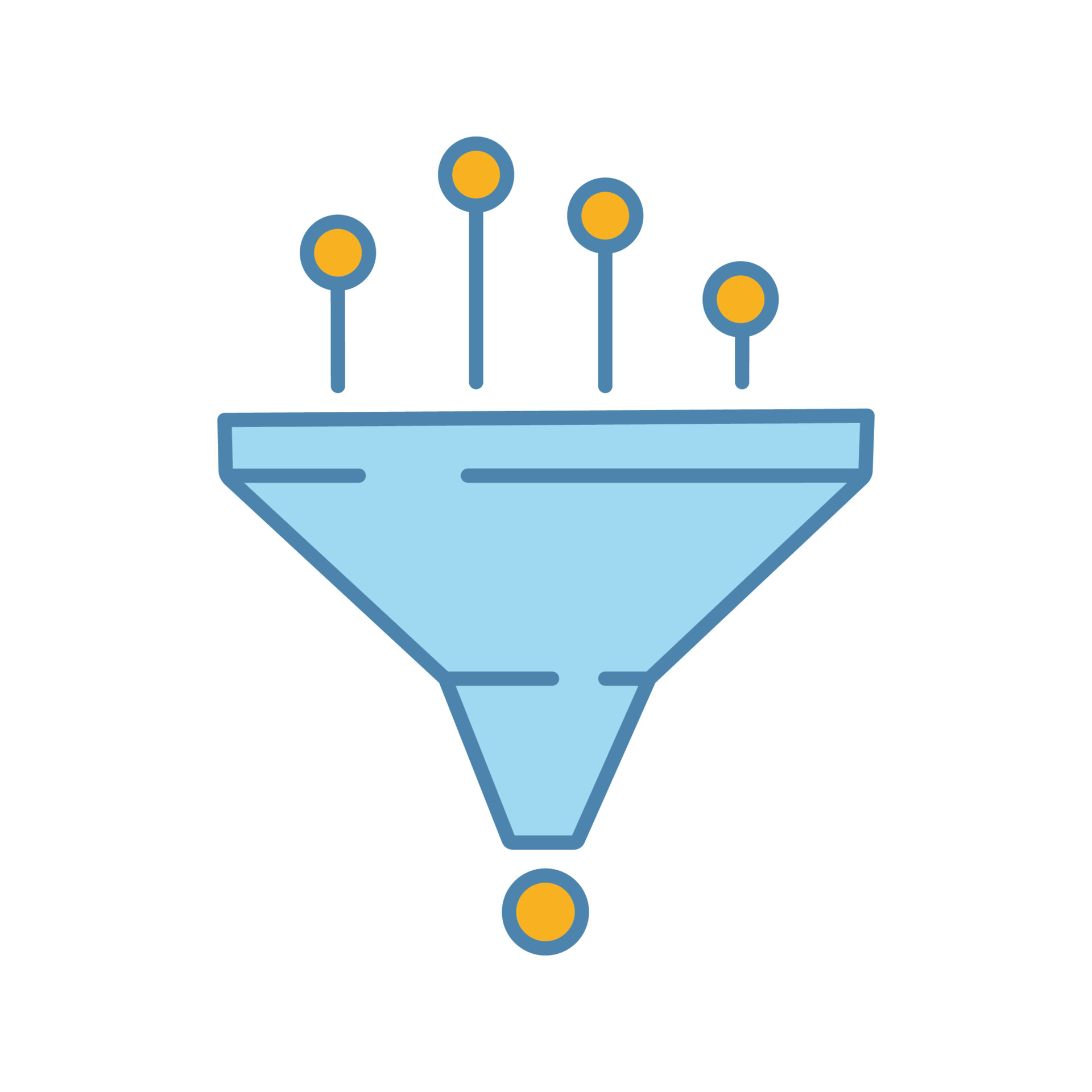 Data Filtering And Structuring System Color Icon Machine Learning Process Data Mining Funnel