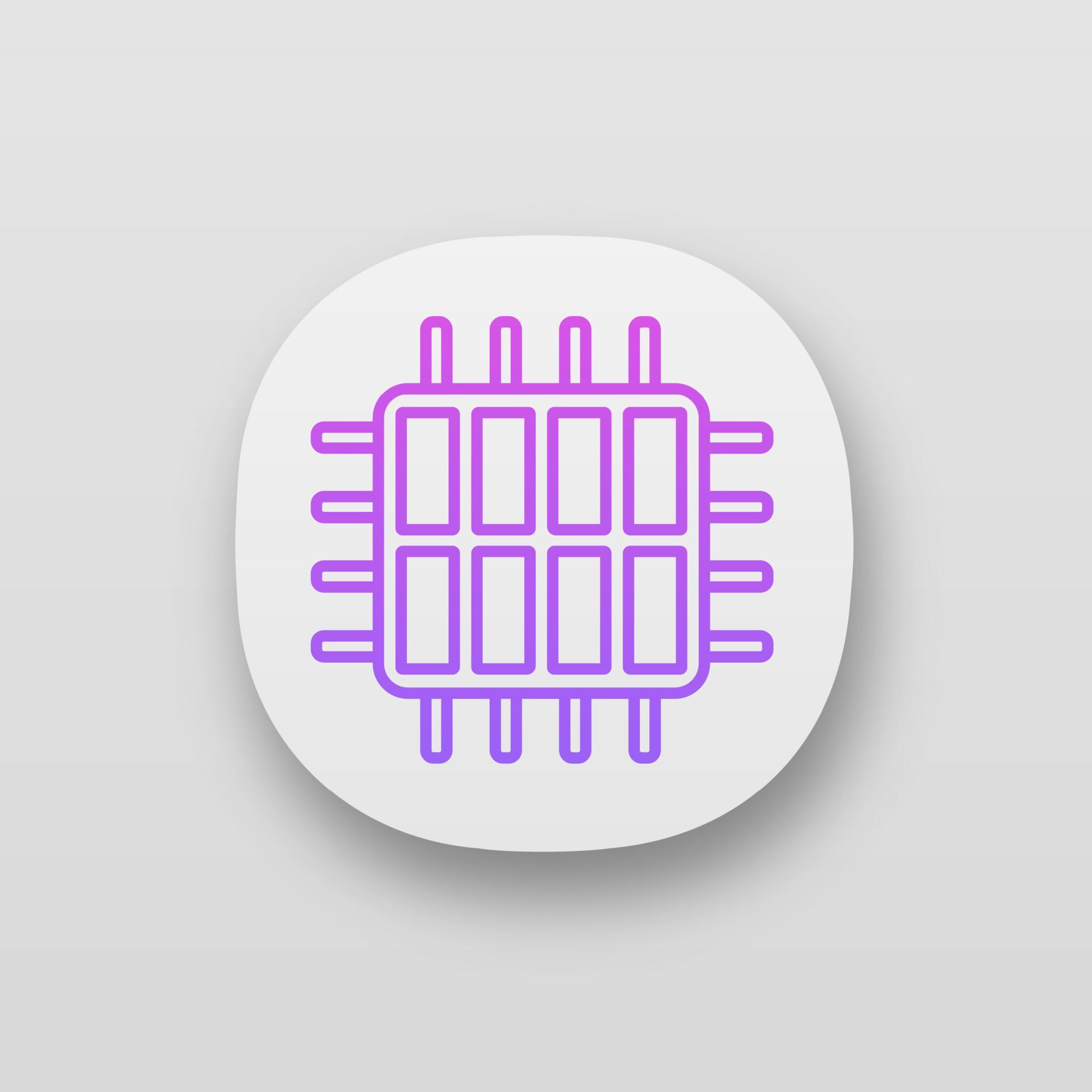 Octa Core Processor App Icon Eight Core Microprocessor Microchip Chipset Cpu Central