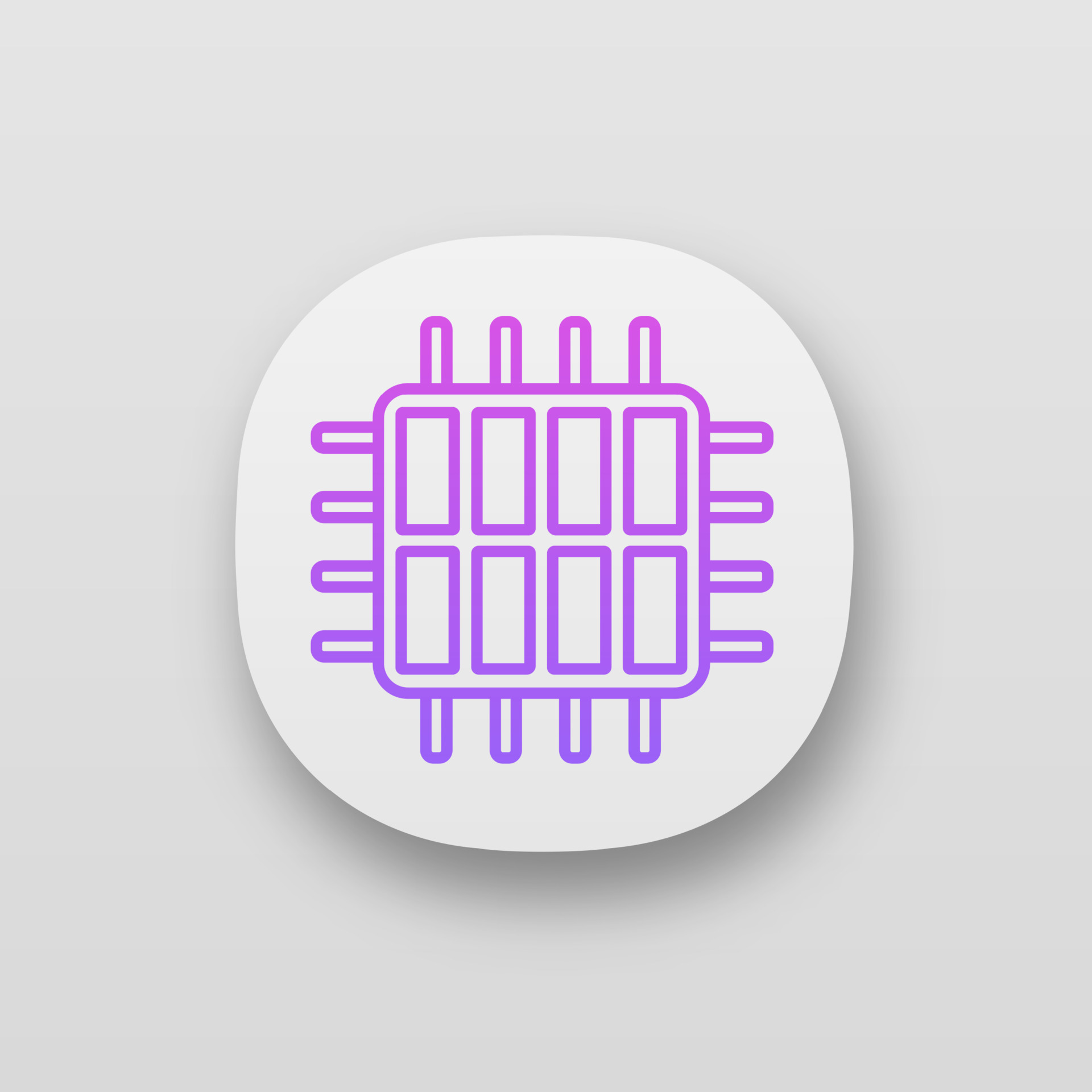 Octa Core Processor App Icon Eight Core Microprocessor Microchip Chipset Cpu Central