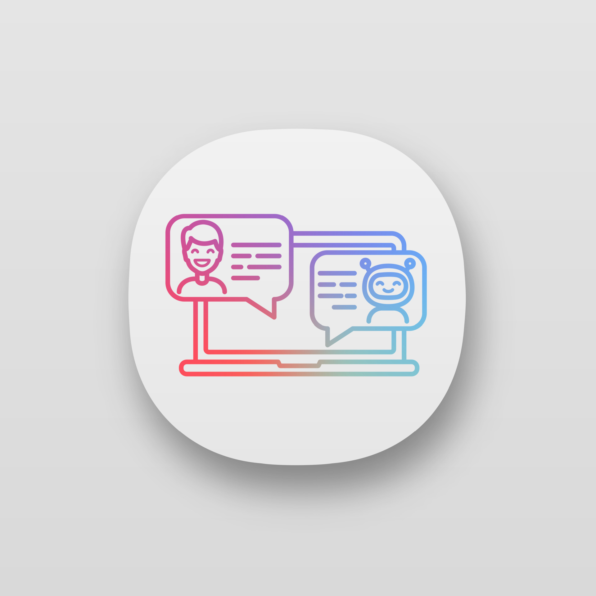 Support Chatbot App Icon Ui Ux User Interface Messenger Bot Virtual Assistant Modern Robot