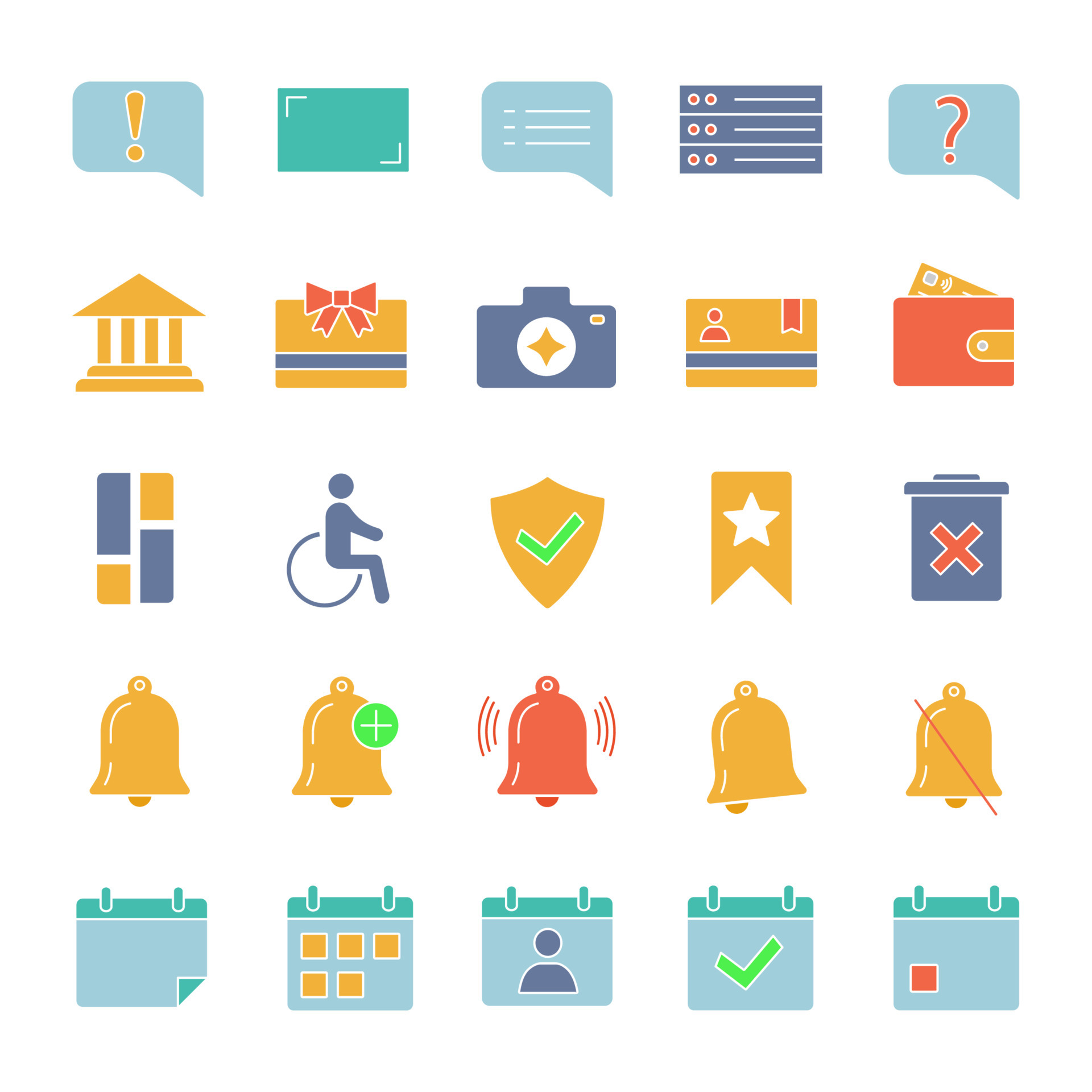 Ui Ux Glyph Color Icons Set System Elements Common Actions Symbols
