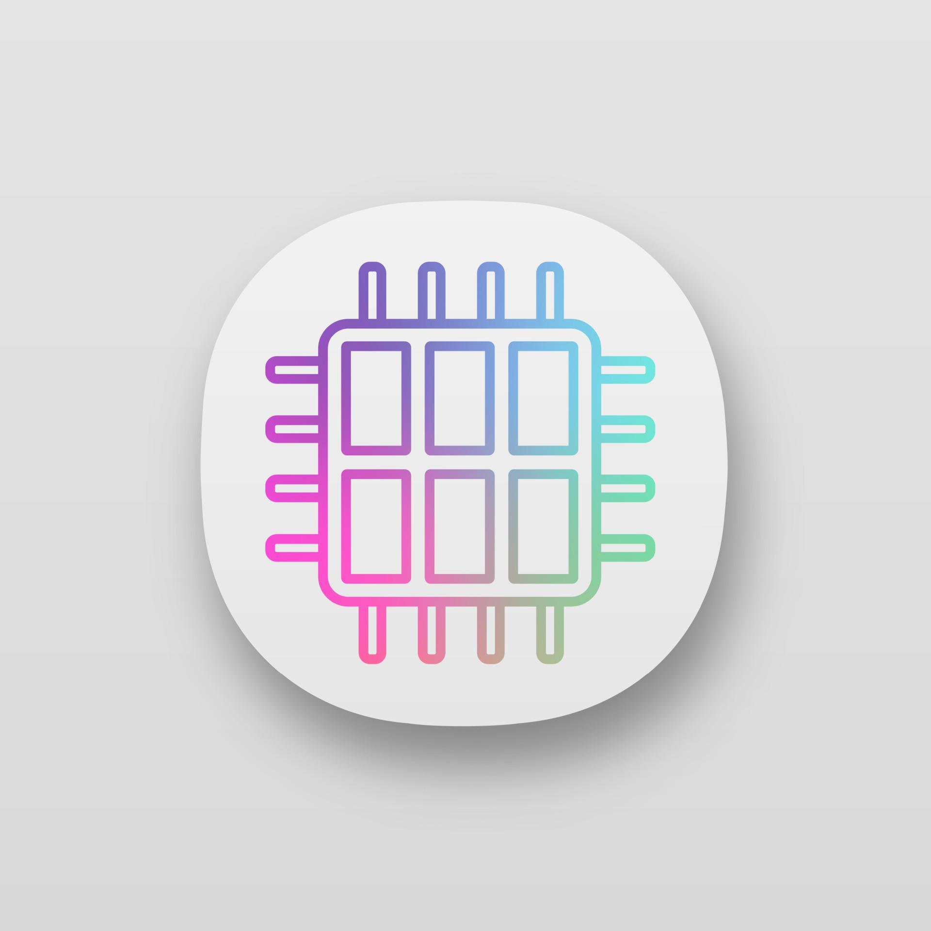 Six Core Processor App Icon Ui Ux Interface Hexa Microprocessor Microchip Chipset Cpu