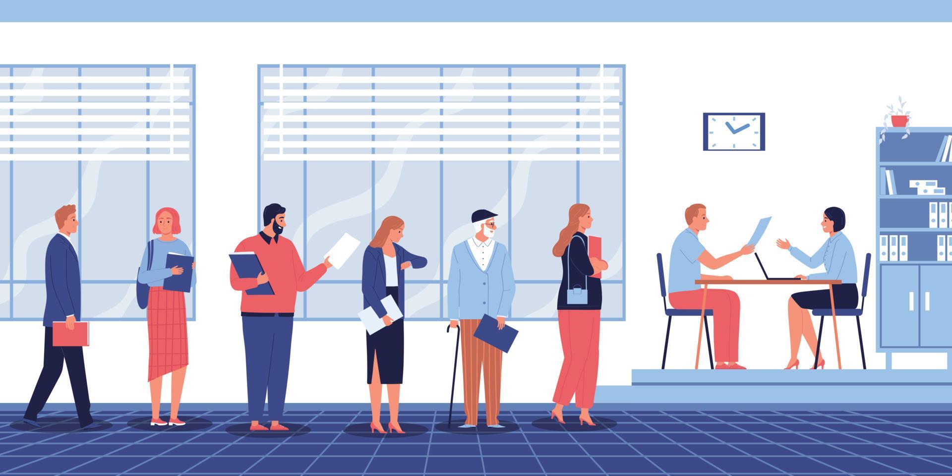 Document Service Queue Composition 5680794 Vector Art at Vecteezy