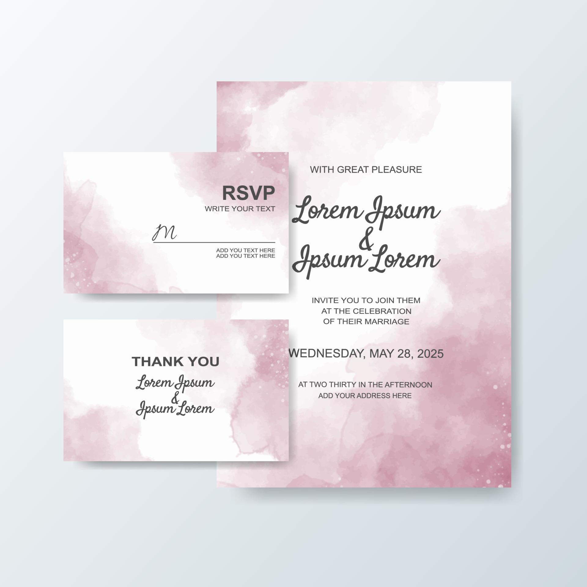 Wedding Invitation With Abstract Watercolor Background 5685691 Vector