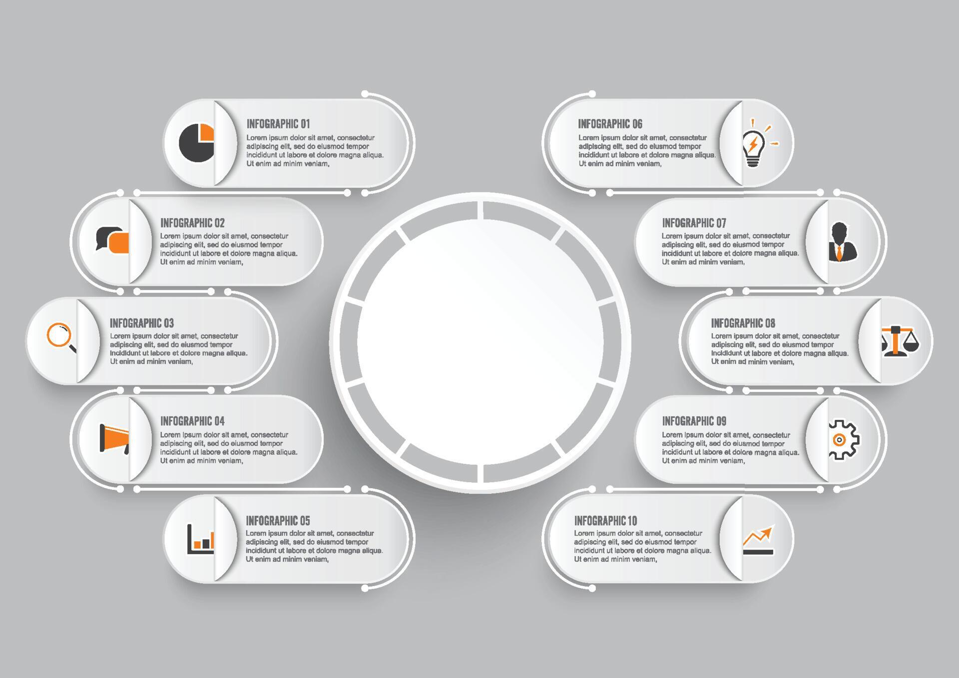 Business data visualization. Process paper chart. Abstract elements of ...