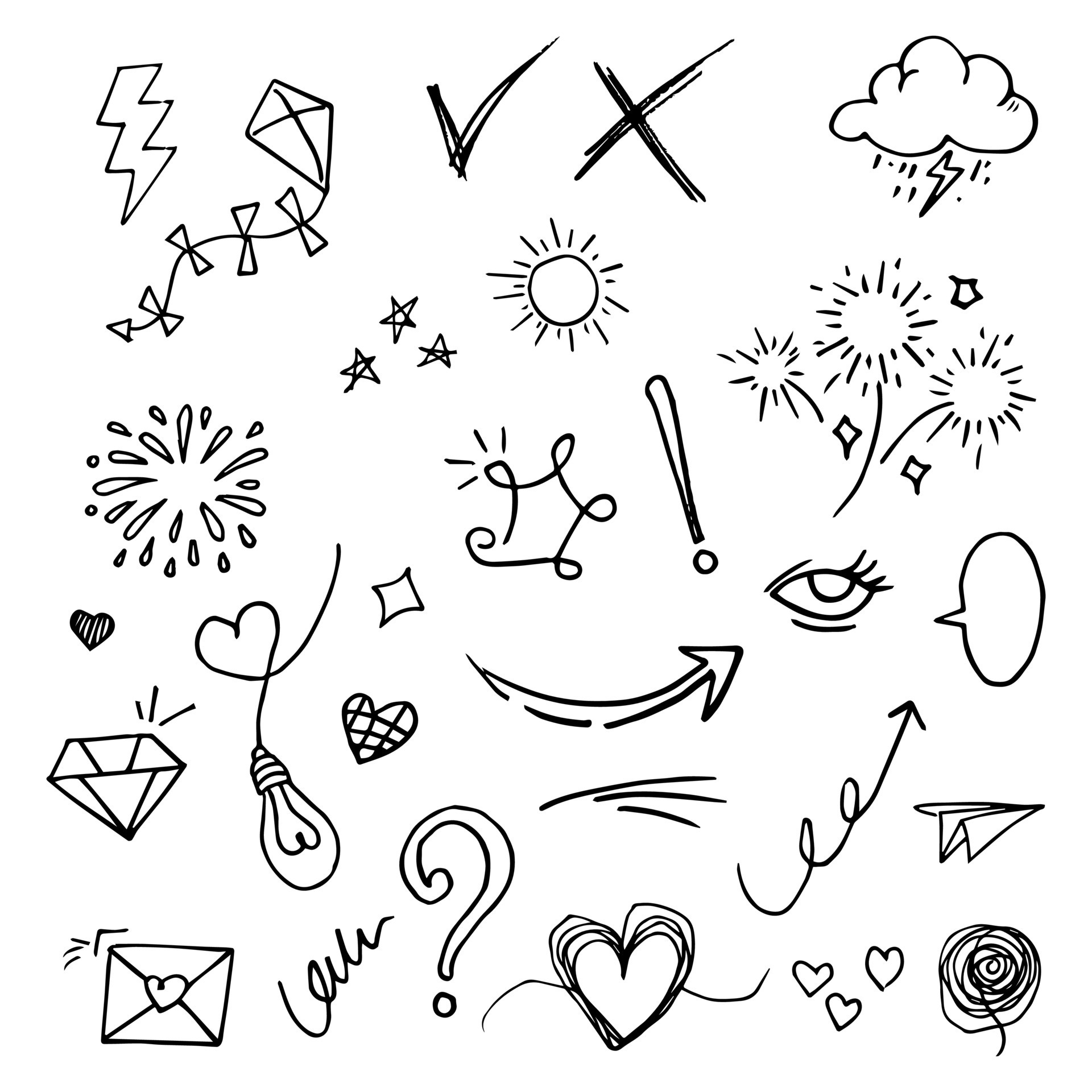 Doodle Element Vector Set For Concept Design 5693954 Vector Art At