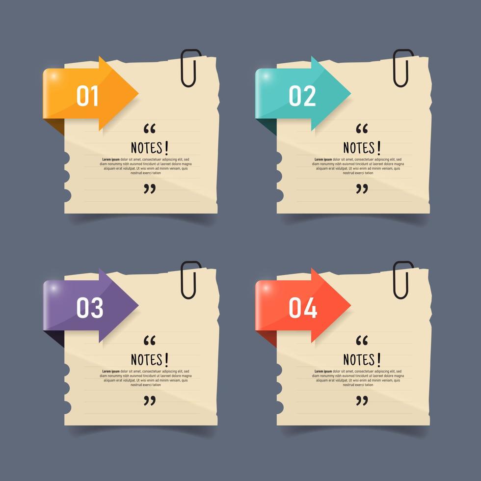 Text box design with note papers. 5697876 Vector Art at Vecteezy