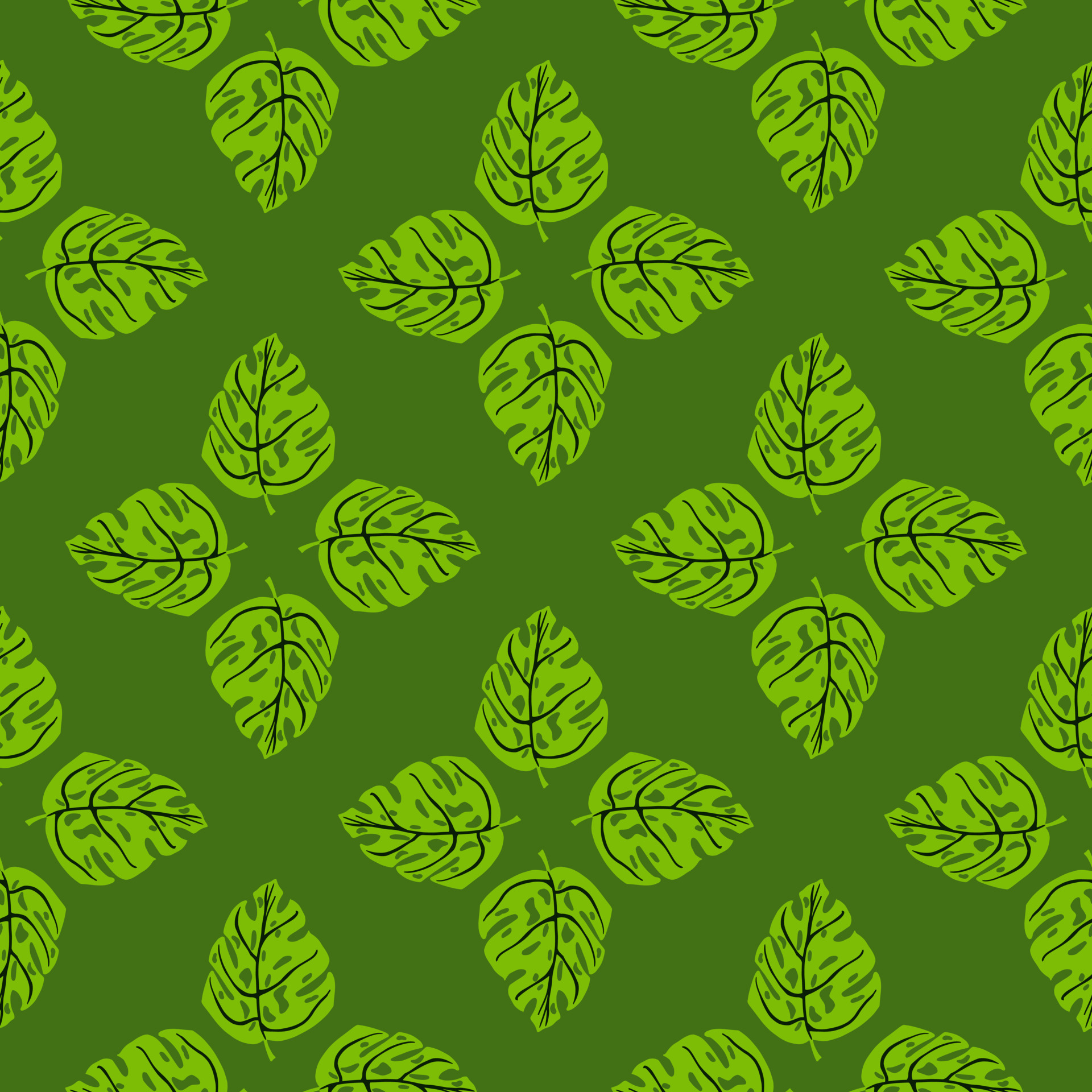 Geometric seamless pattern in simple design with monstera foliage ...