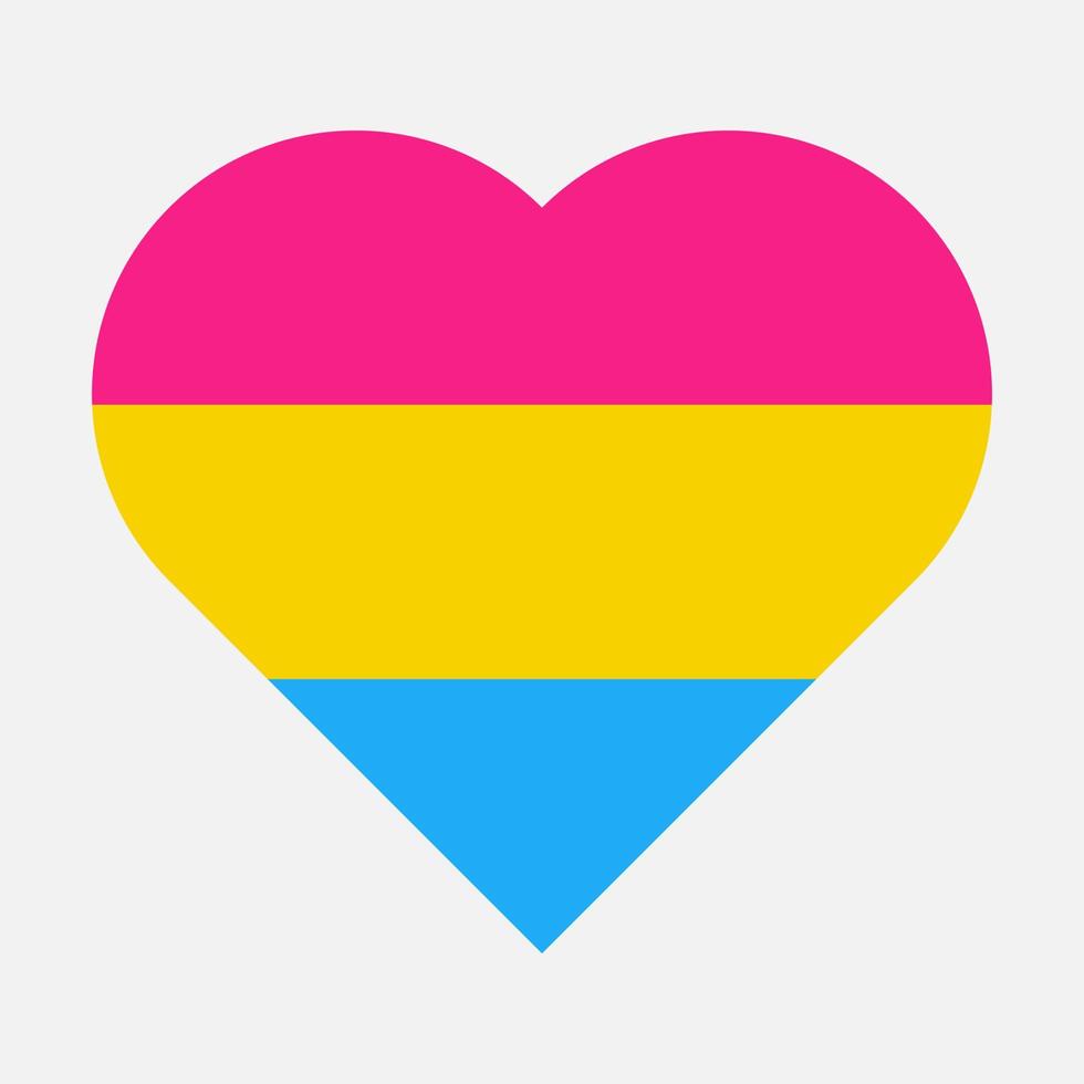 Pansexual Flag Heart Vector Icon 5720228 Vector Art At Vecteezy