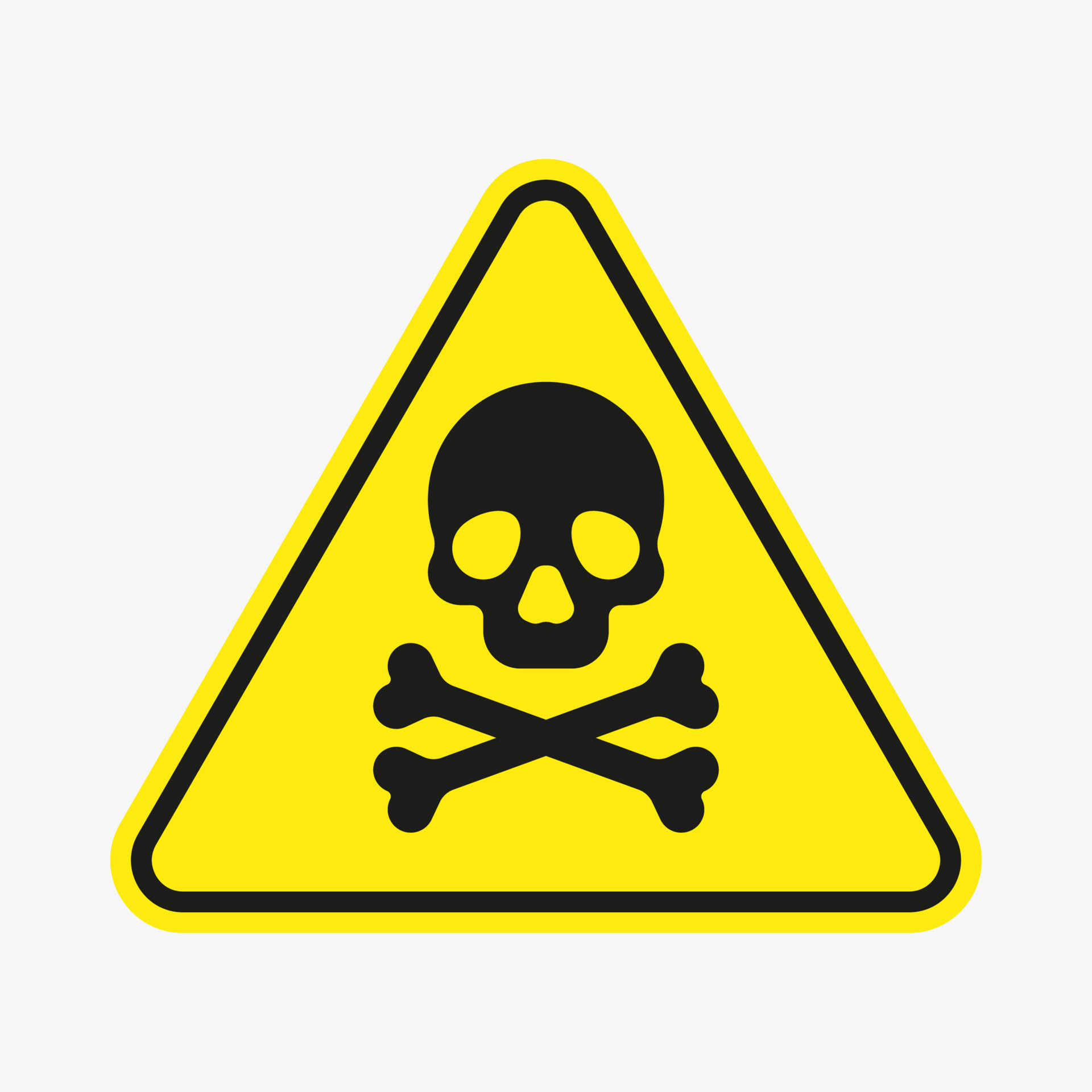 Vector toxic poison icon isolated on white background. Yellow triangle ... Vector toxic poison icon isolated on white background. Yellow triangle ...
