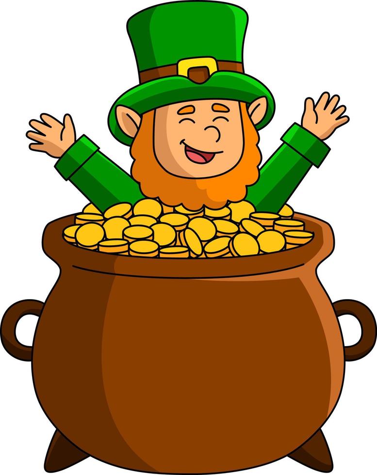Saint Patricks Day Pot Gold Cartoon Clipart Vector 5723267 Vector Art ...