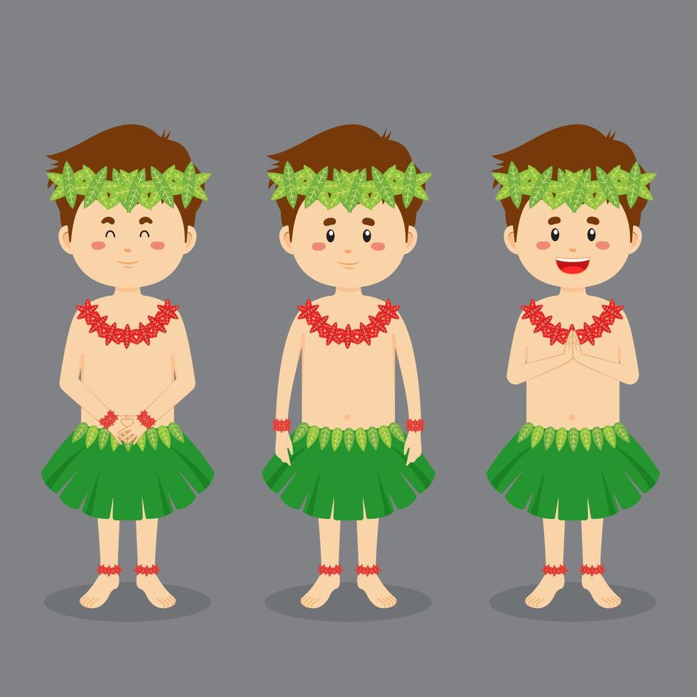 Hawaiian Character with Various Expression 5723704 Vector Art at Vecteezy