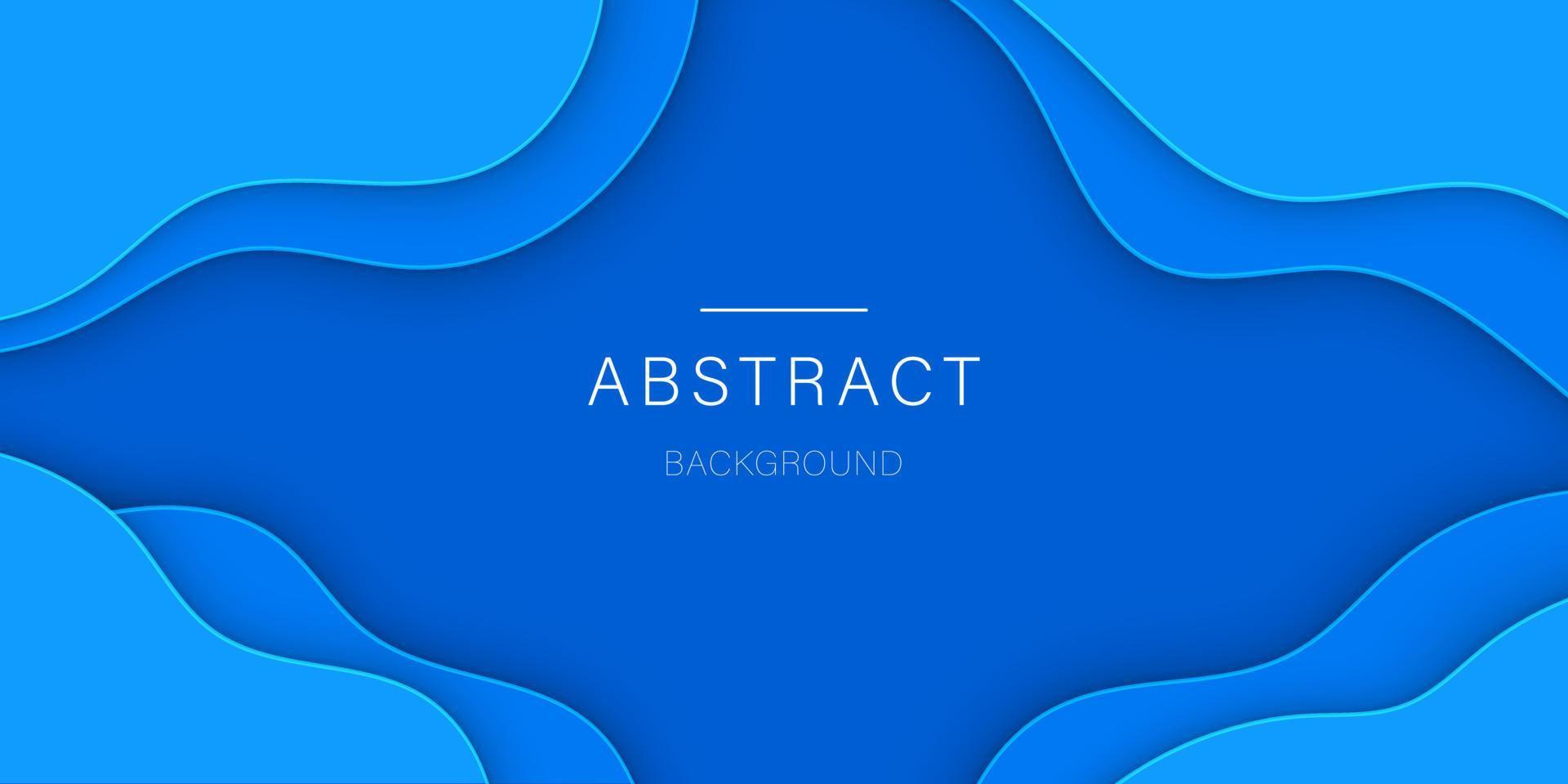 Blue Paper Cut Background. Origami Art. Wavy Modern Design. Papercut ...