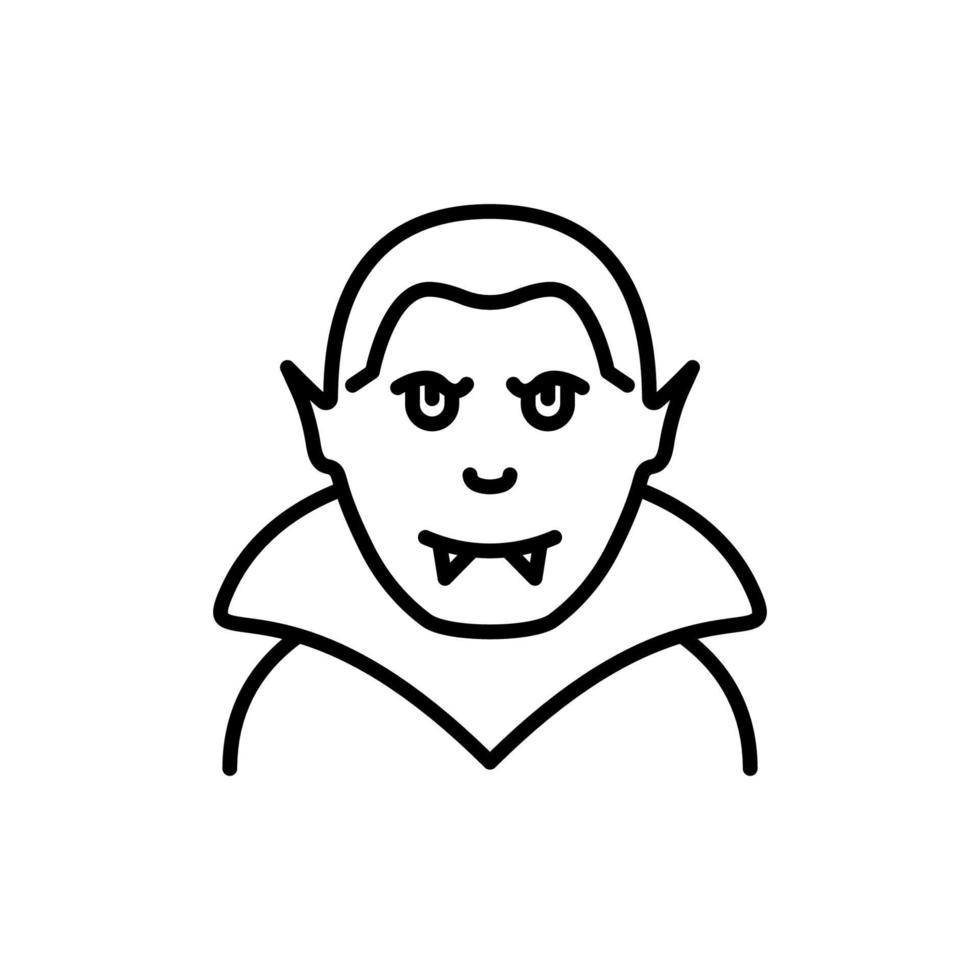 Halloween Scary Dracula Line Icon. Black Cute Vampire Character Outline ... Halloween Scary Dracula Line Icon. Black Cute Vampire Character Outline ...