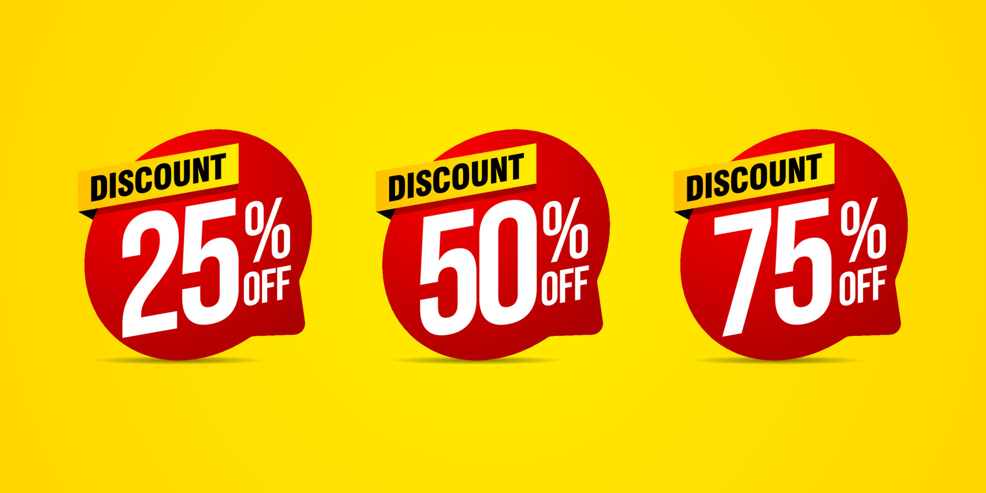 Set Of Special Offer Sale Red Tag Isolated Vector Illustration
