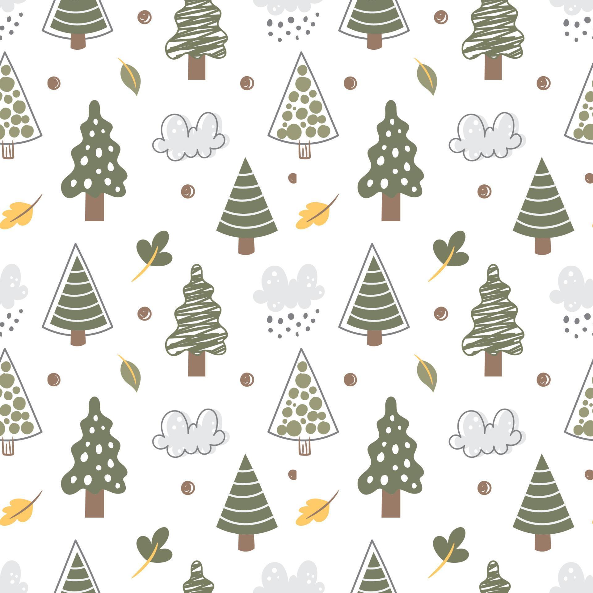 Simple Tree seamless pattern in organic style 5730645 Vector Art at ...
