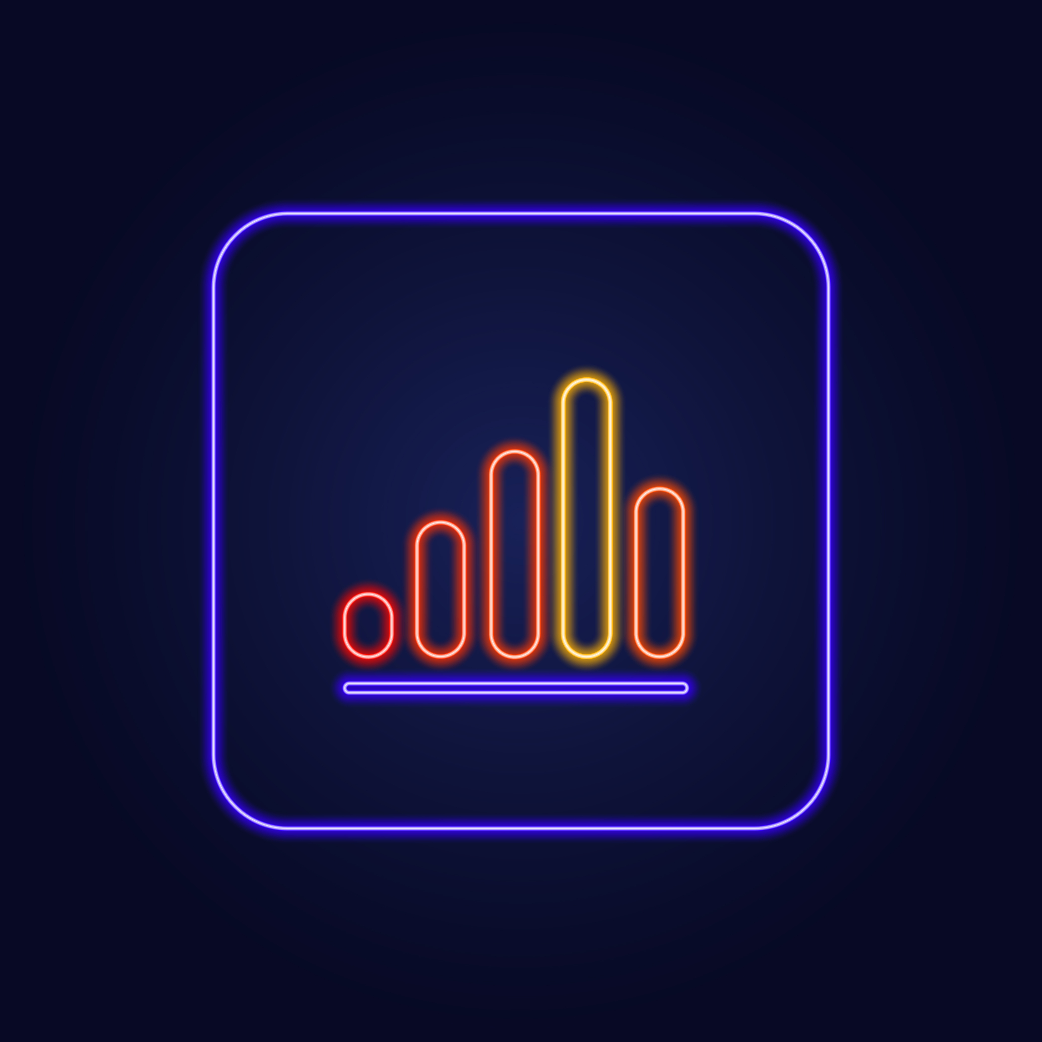 Stylish yellow neon growth graph icon - Vector 5731184 Vector Art at ...