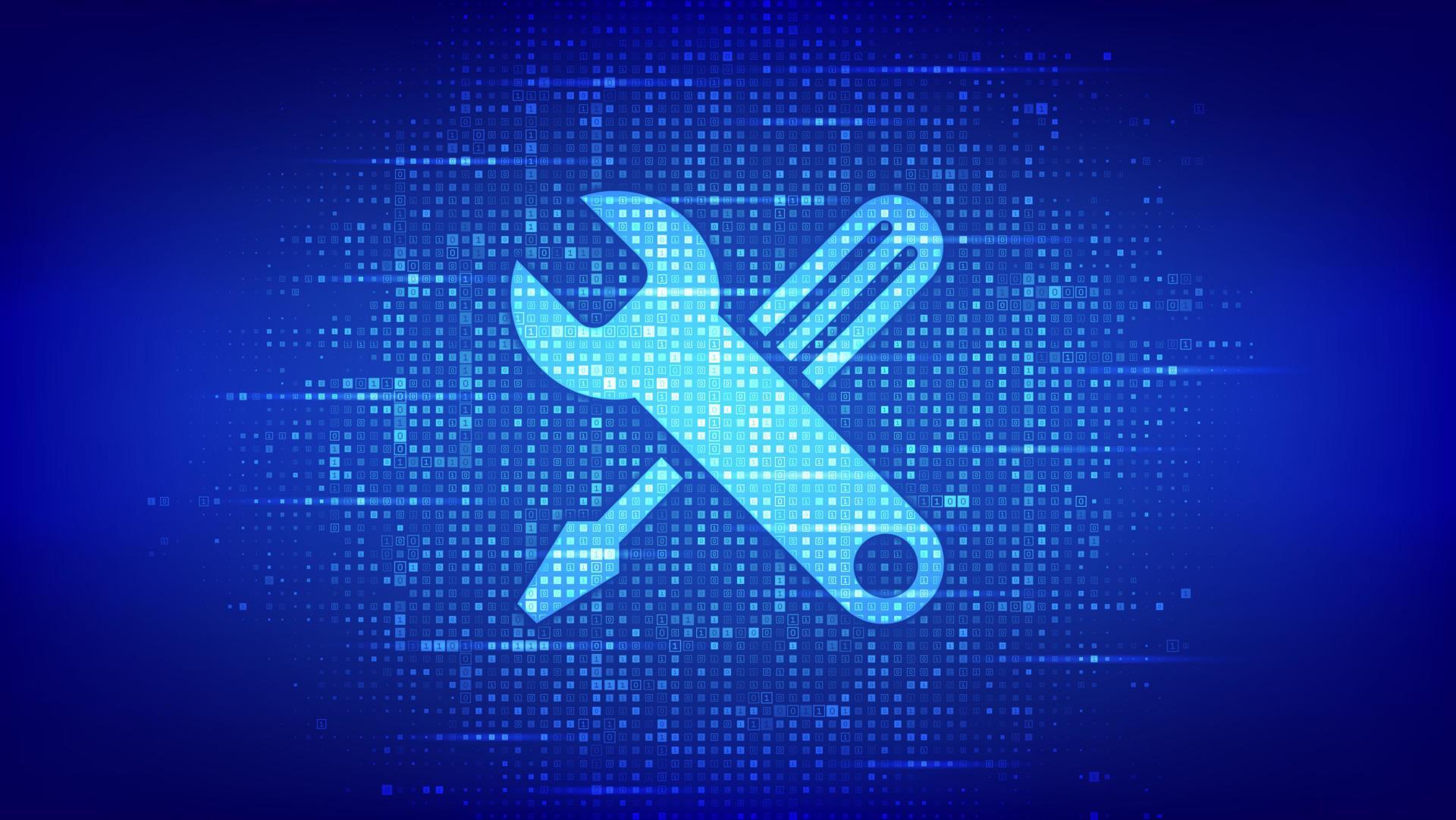 Technical support icon made with binary code. Customer help. Online tech support. Customer ...