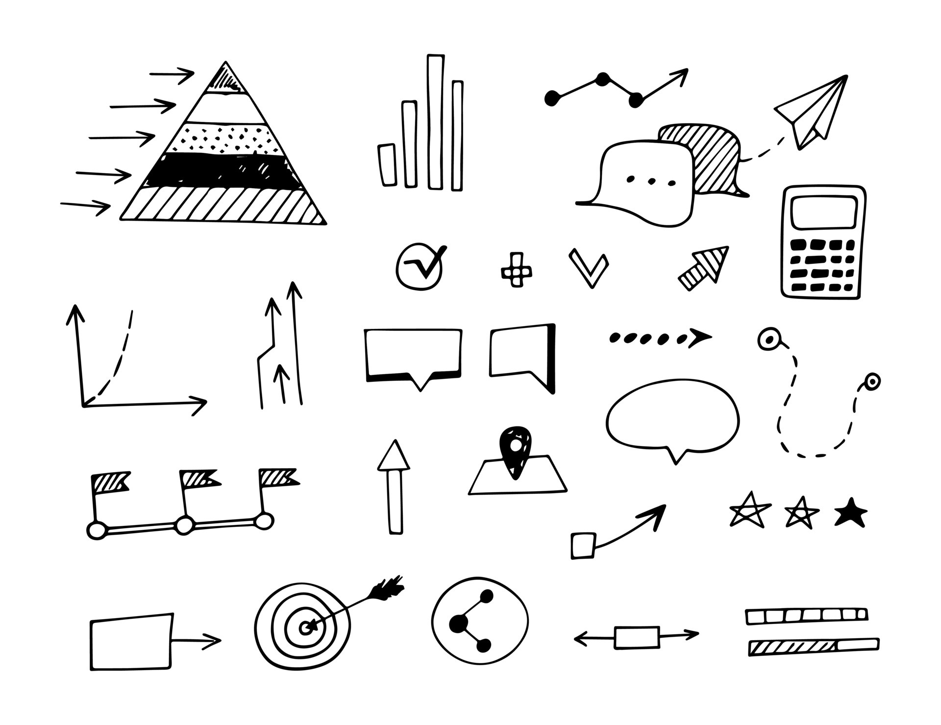 Vector hand drawn infographic illustration. Set of business and finance ...