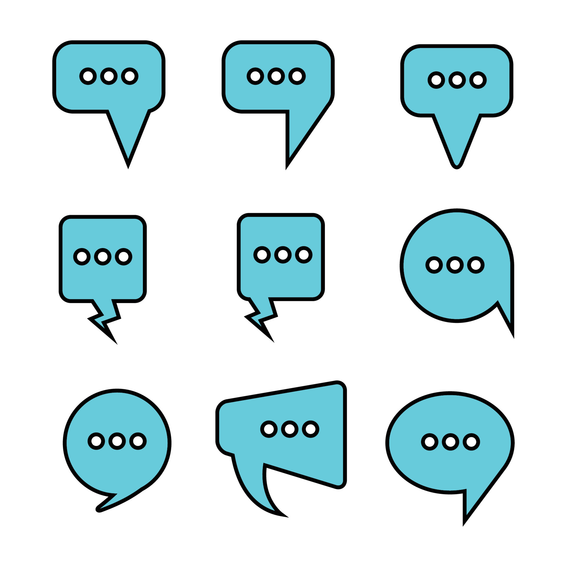 message and speech bubble set 5744892 Vector Art at Vecteezy