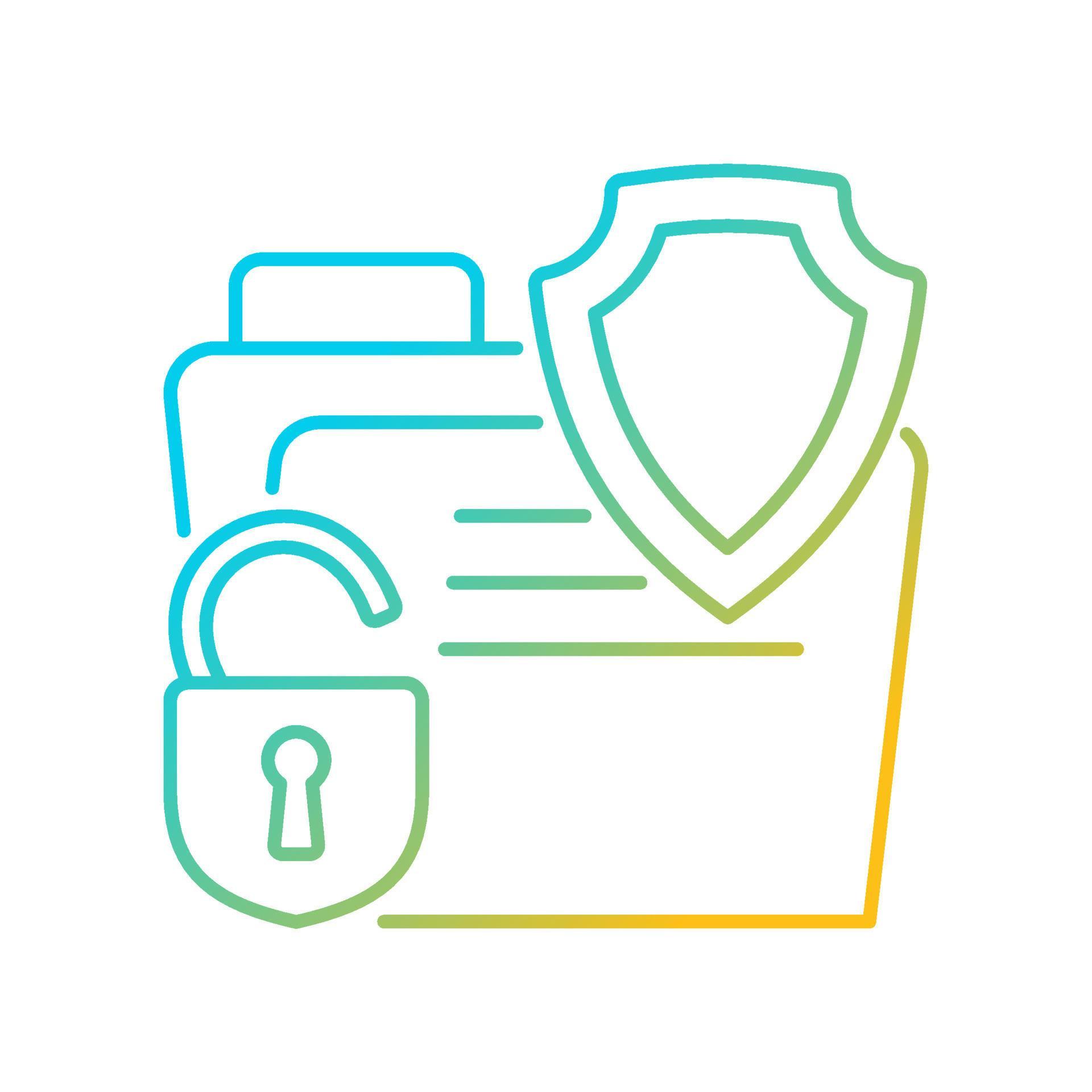 Data breach insurance gradient linear vector icon. Digital information ... Data breach insurance gradient linear vector icon. Digital information ...