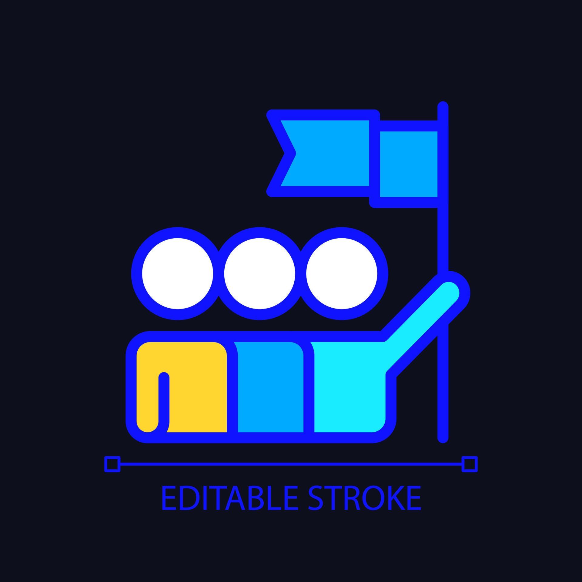 Team pixel perfect RGB color icon for dark theme. Teamwork and ... Team pixel perfect RGB color icon for dark theme. Teamwork and ...