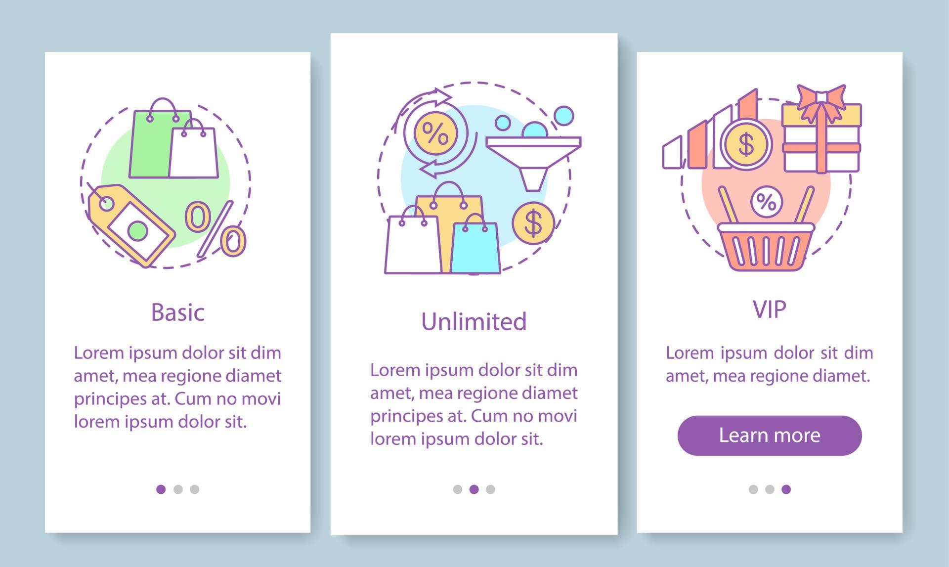 Discounts Bonuses Subscription Onboarding Mobile App Page Screen With