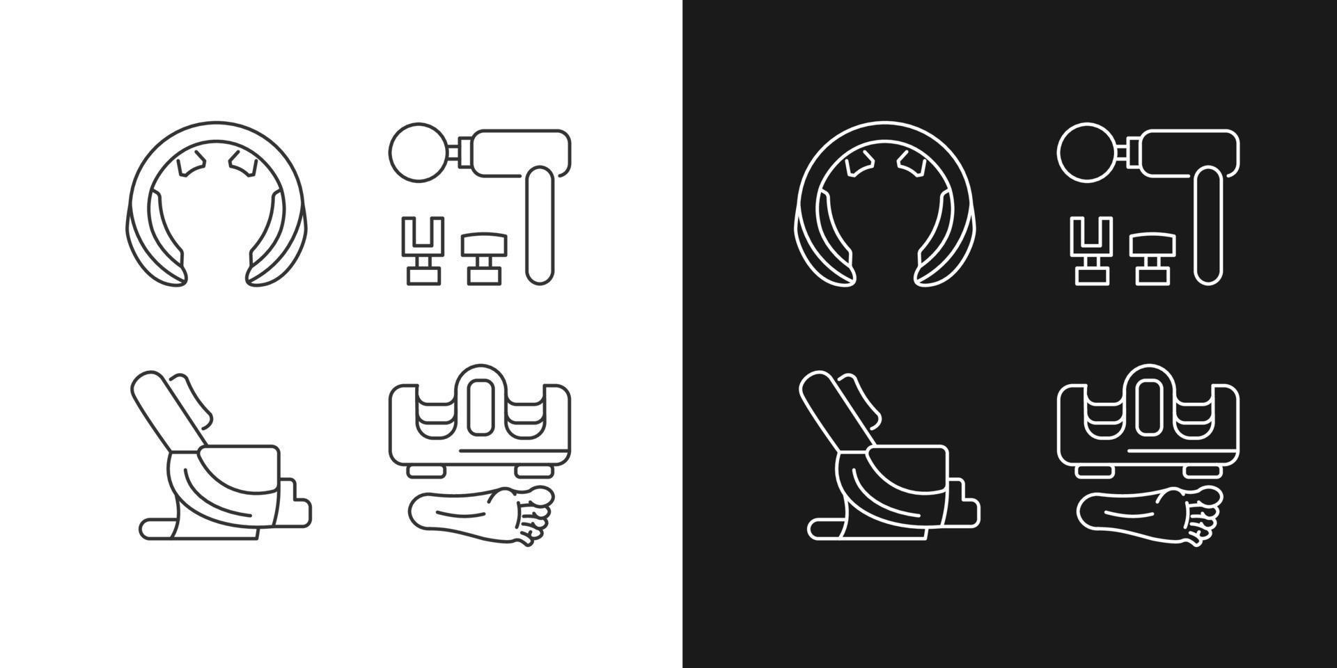 Vibrating Massagers Linear Icons Set For Dark And Light Mode Massage Chair Body Treatment And