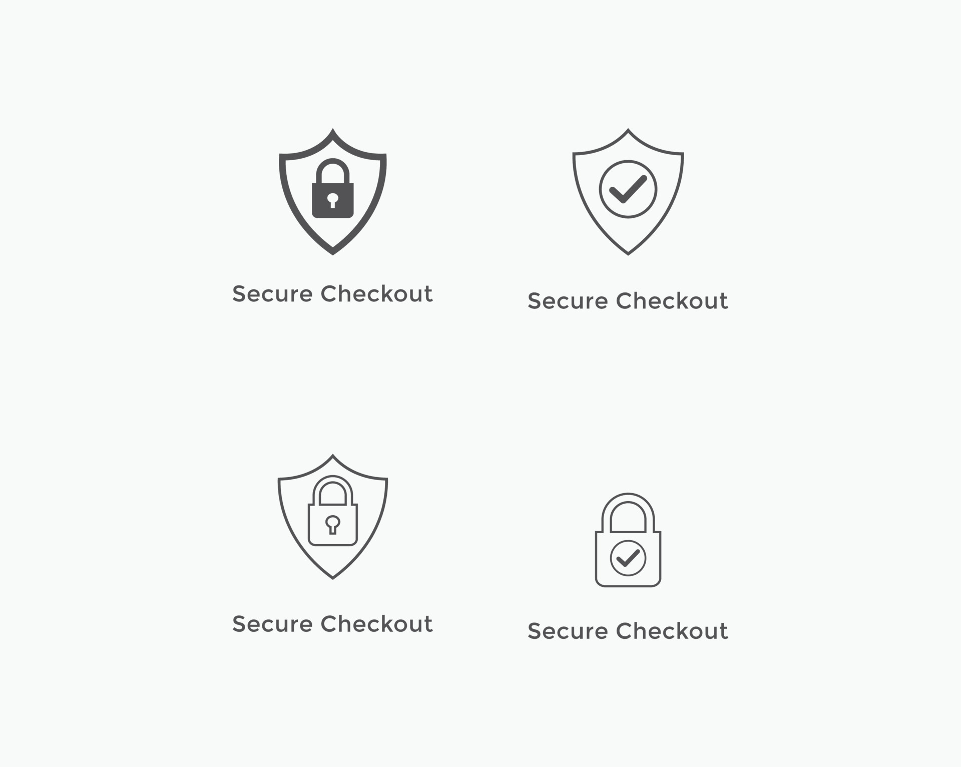 Set of secure payment, secure checkout line icon 5747512 Vector Art at Vecteezy