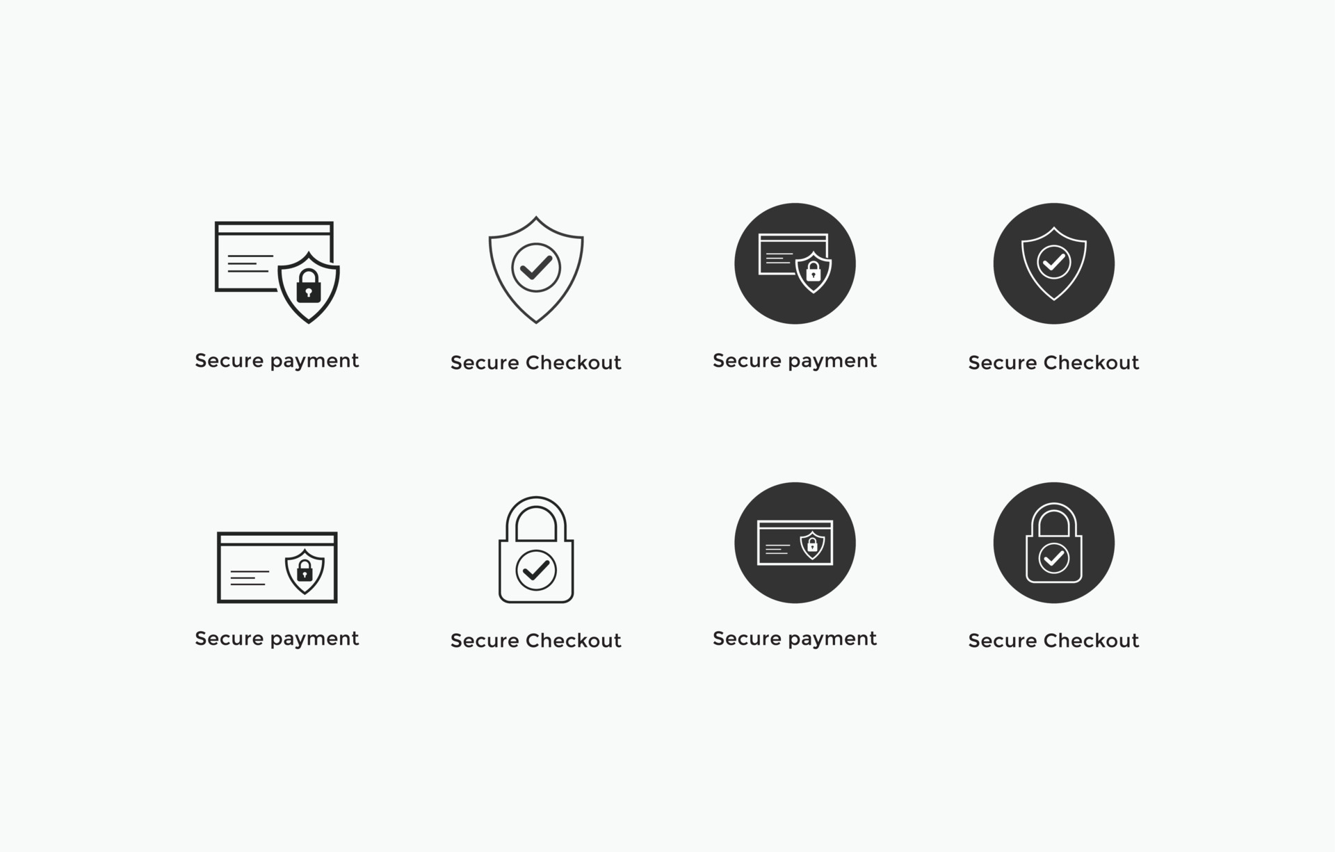 secure payment, secure checkout icon set. E commerce icon 5747762 Vector Art at Vecteezy