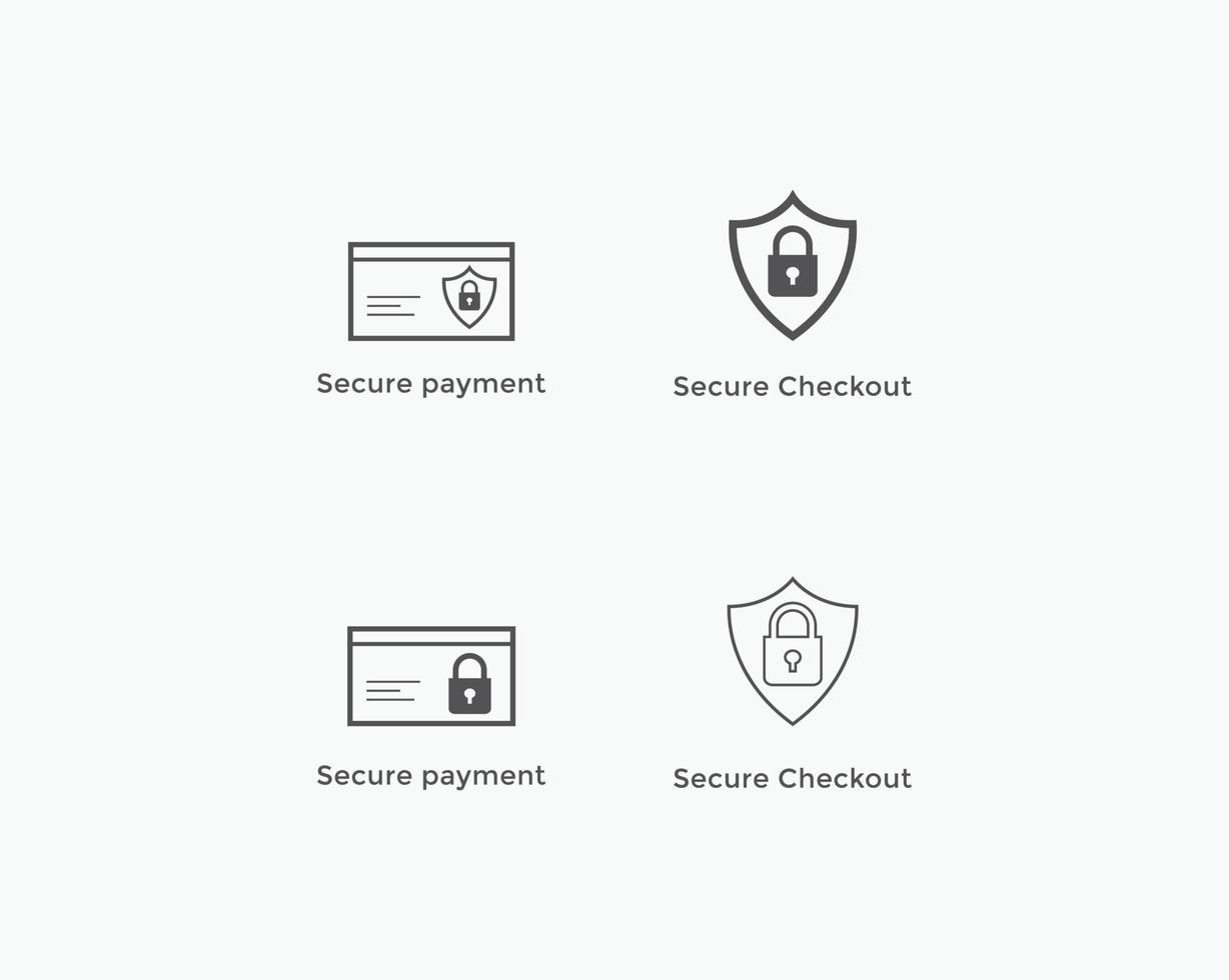 secure payment, secure checkout icon set. E commerce icon 5747779 Vector Art at Vecteezy