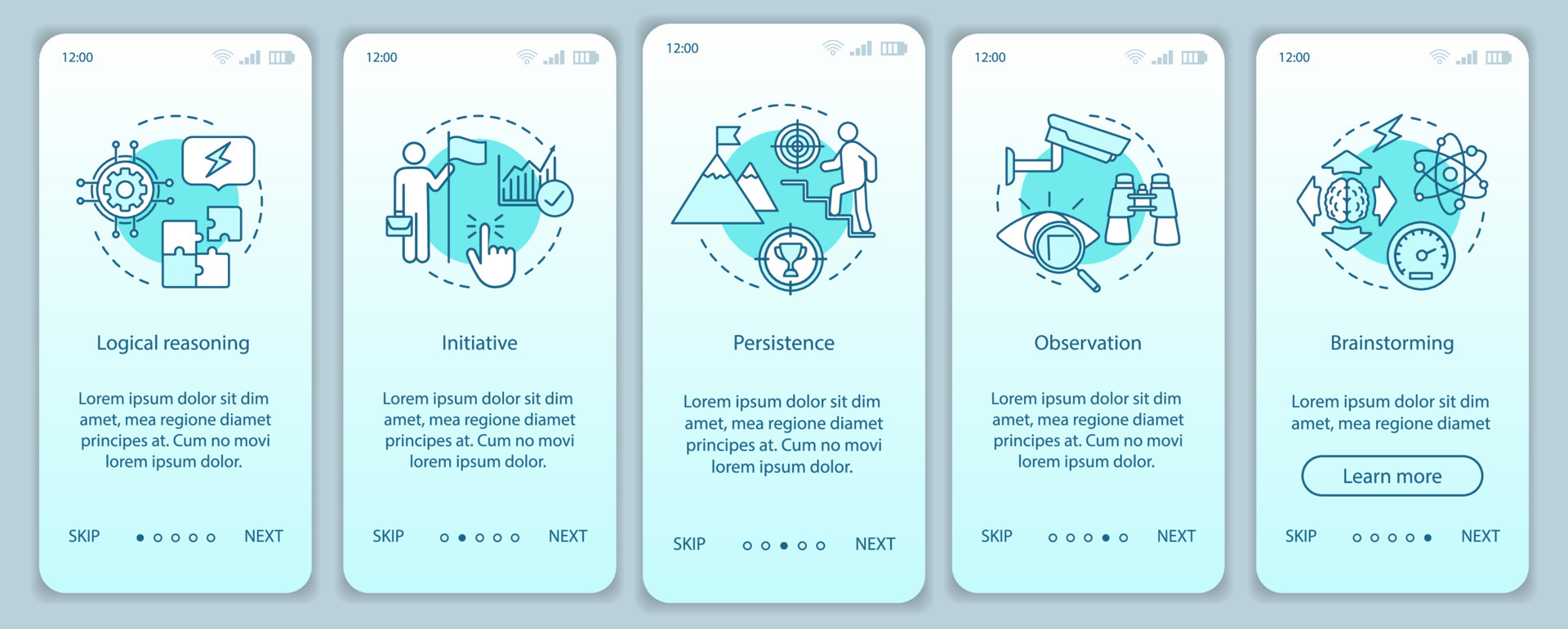 Baseline Employee Skill Onboarding Mobile App Page Screen Vector Template Hr Soft Qualities