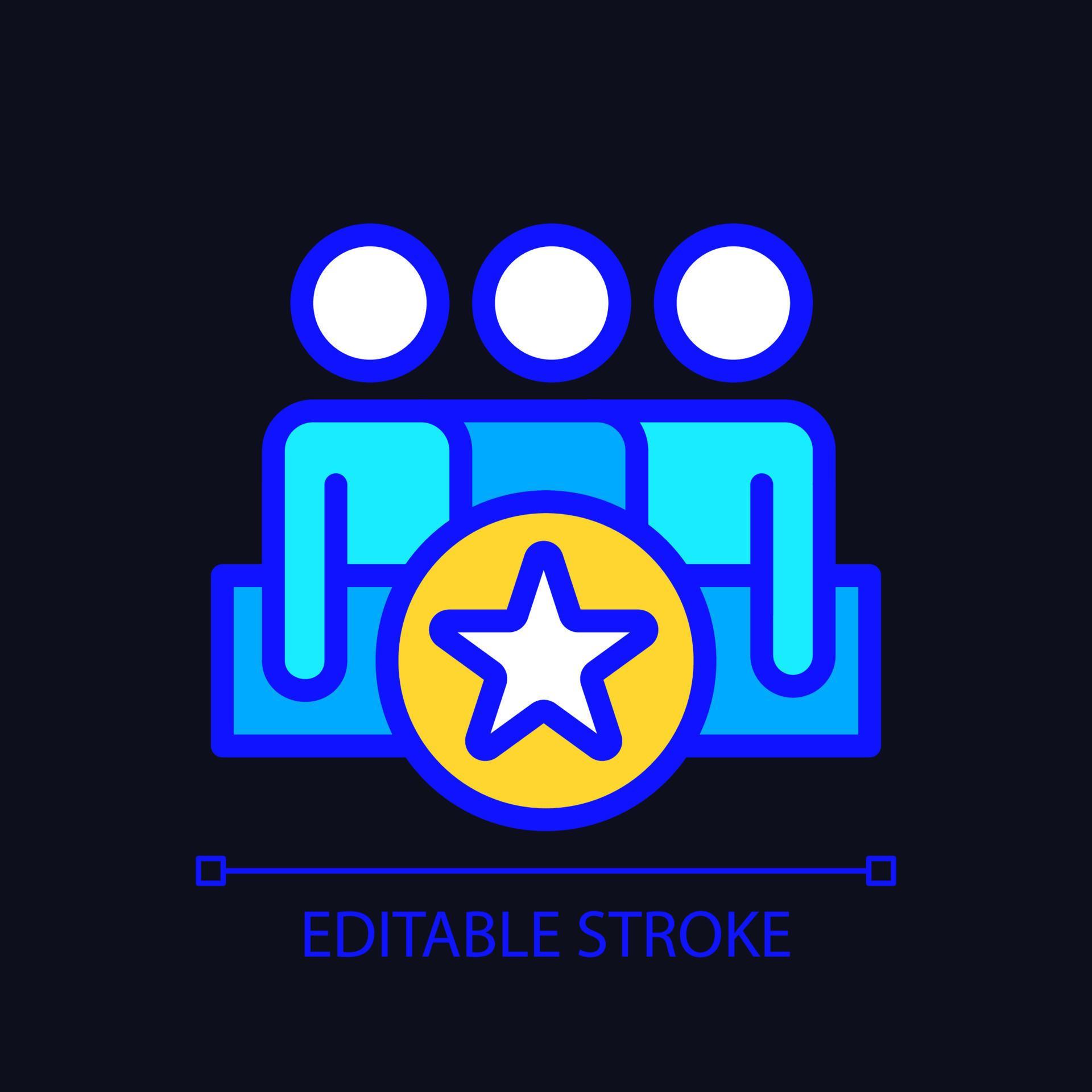 Teamwork reward pixel perfect RGB color icon for dark theme. Successful ...