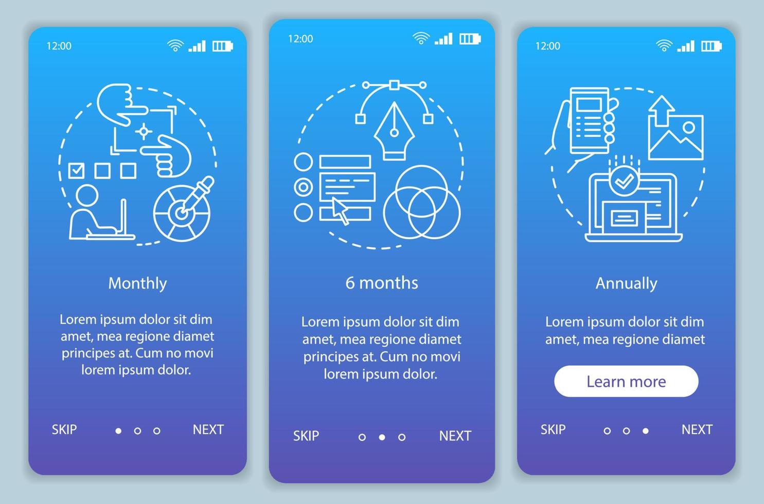 Photo Editor Subscription Onboarding Mobile App Page Screen Vector Template Walkthrough Website