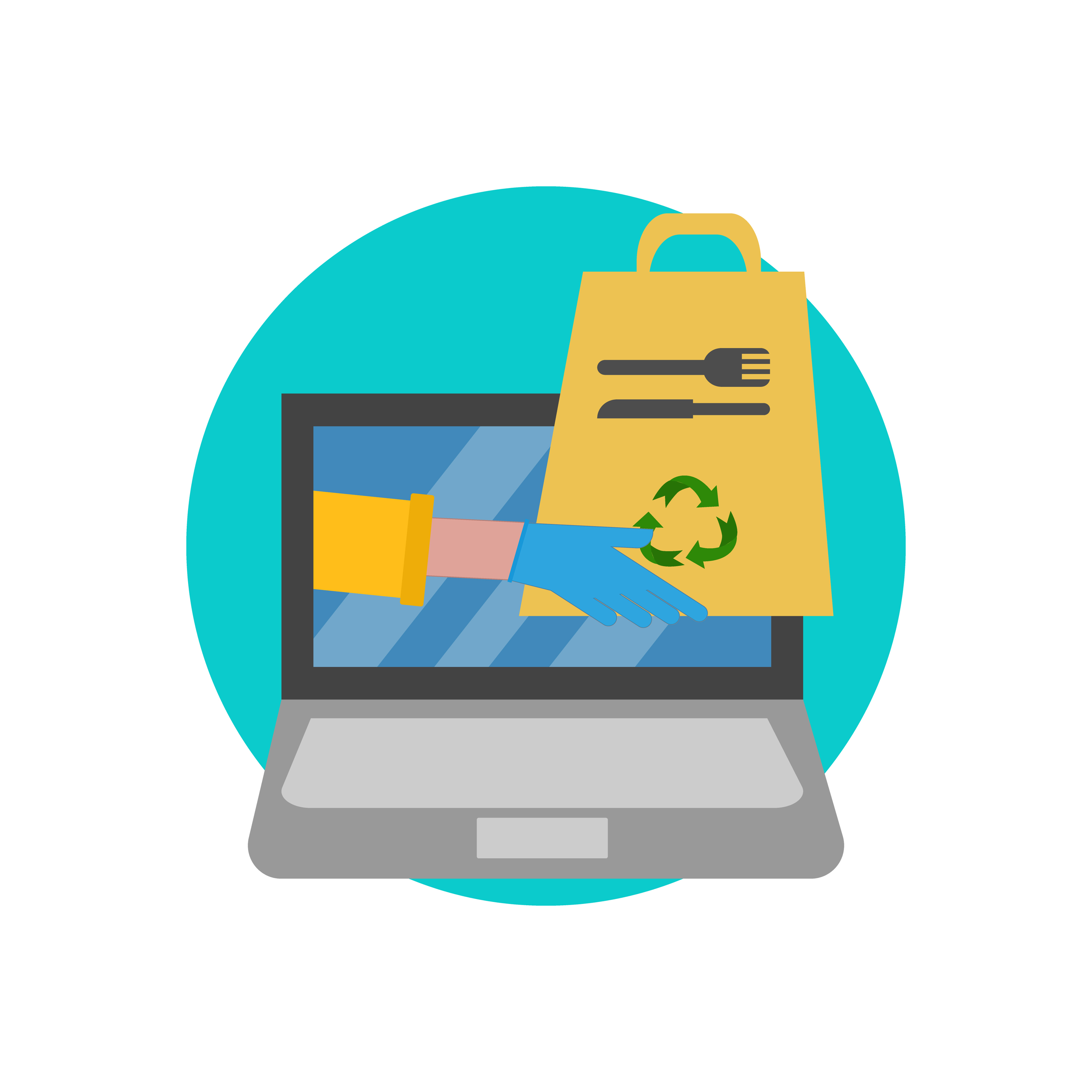 Parcel Delivery Service Hands In Gloves Pass The Bag With Food parcel-delivery-service-hands-in-gloves-pass-the-bag-with-food
