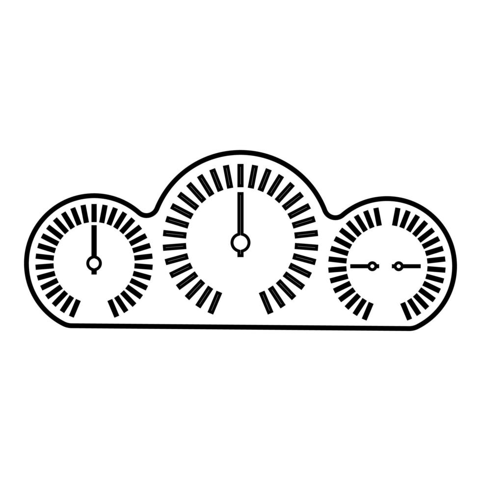 Dashboard car panel speed display with gauge contour outline line icon ...