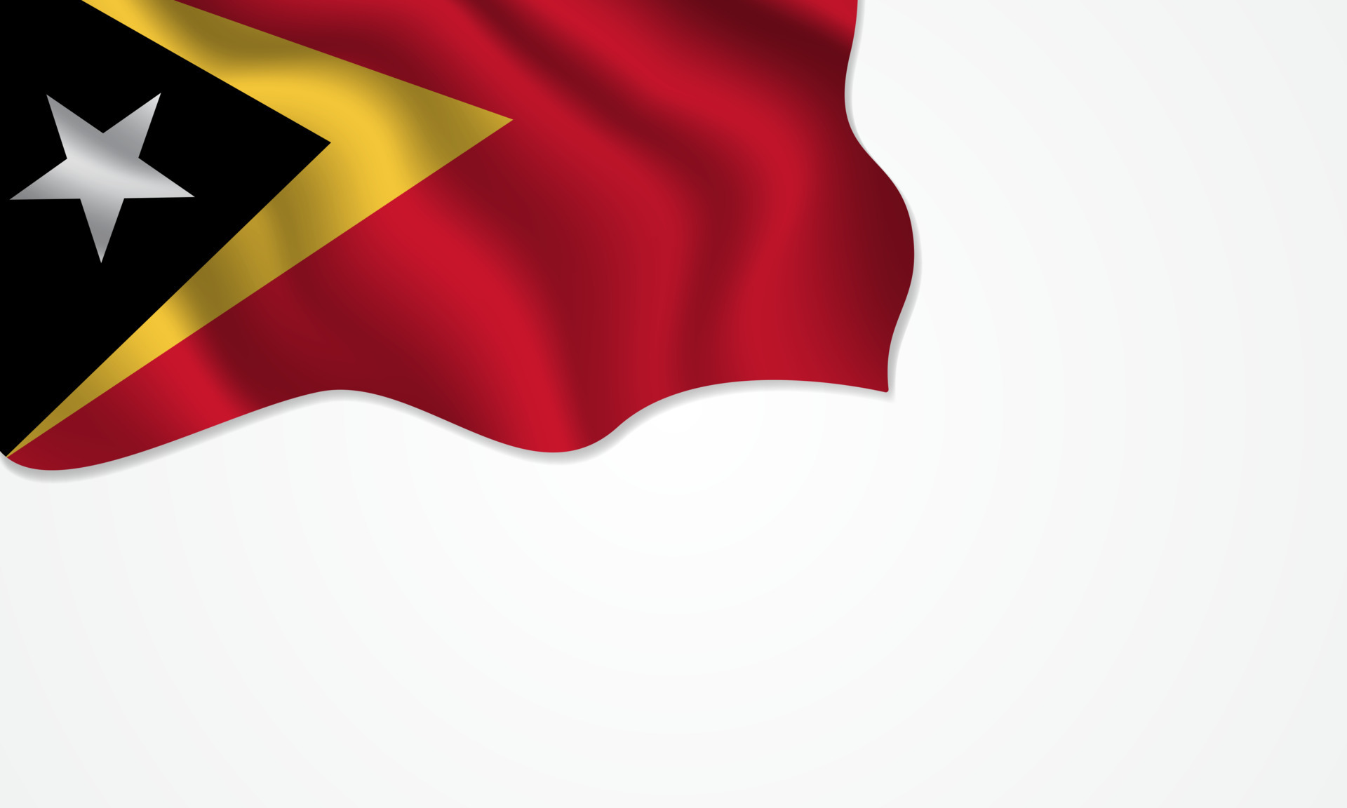 Timor Leste flag waving illustration with copy space on isolated ...