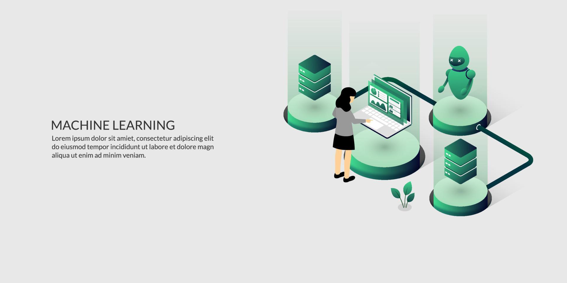 Machine learning background, Futuristic artificial intelligence concept ...