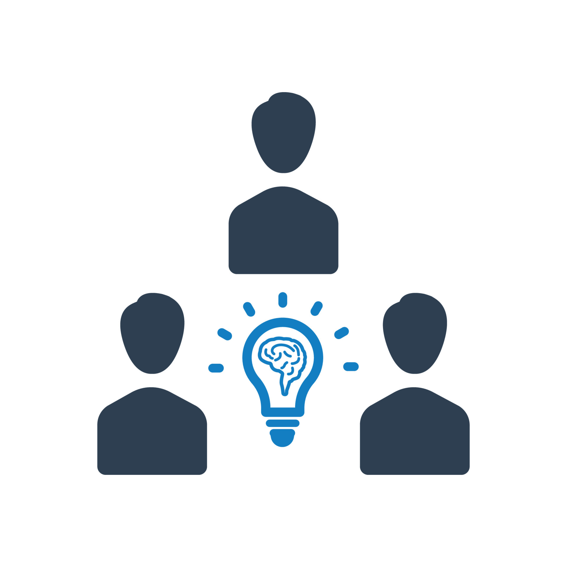 Creative business team icon, Teamwork problem solving, support team ...