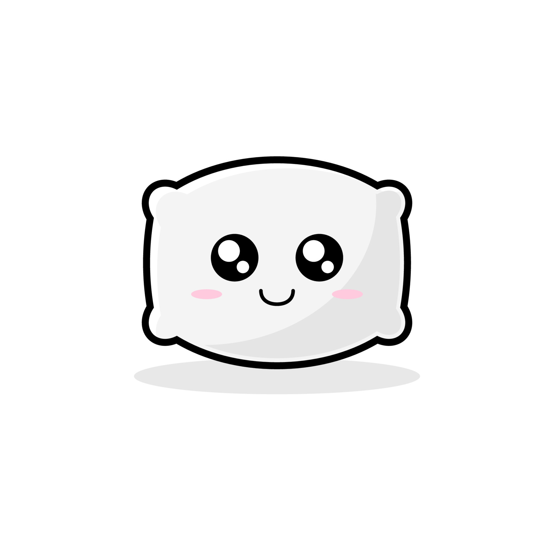 Cute Pillow Cartoon Vector Icon Illustration Flat Cartoon Style Eps