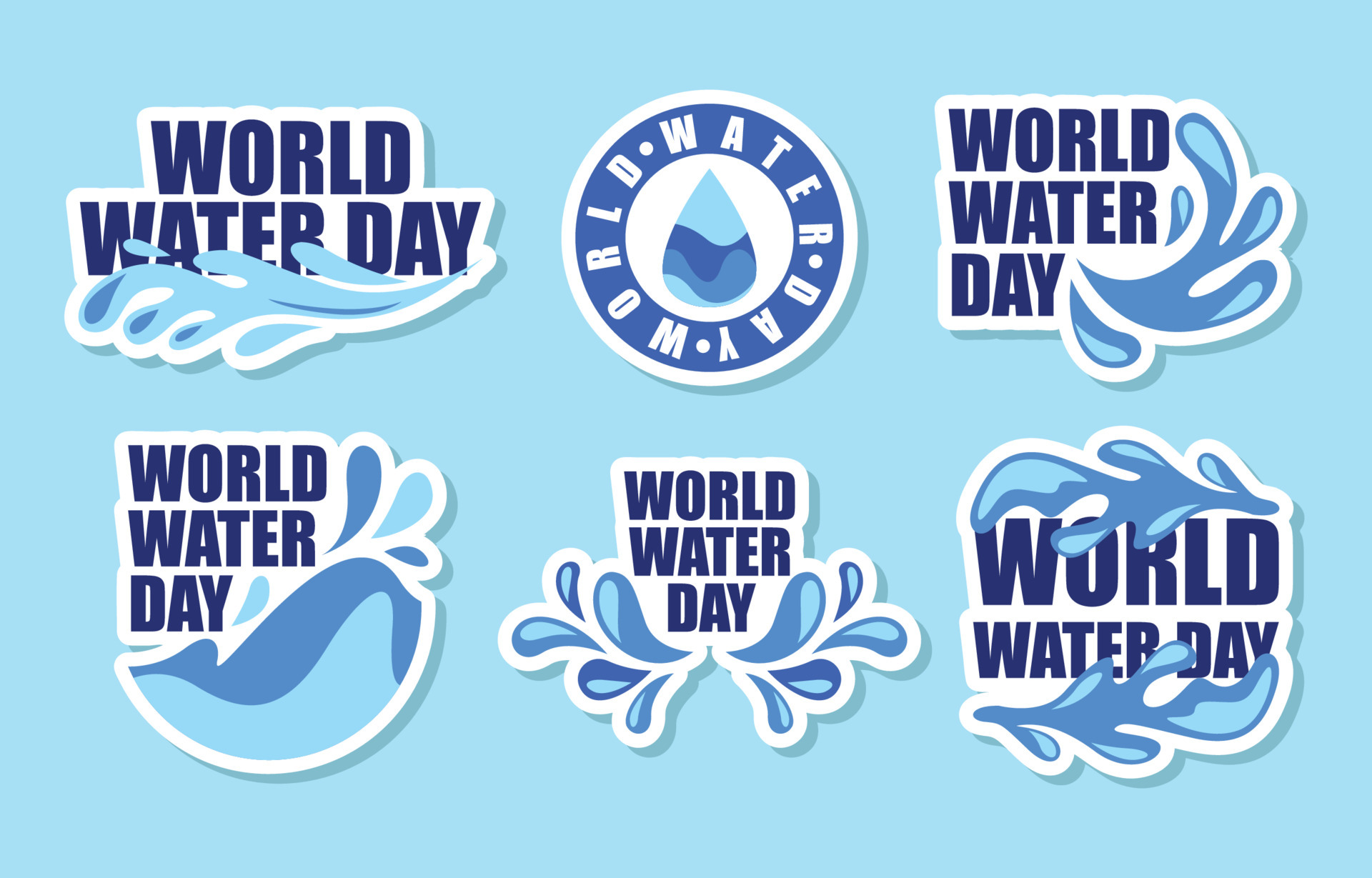 World Water day Sticker Pack 5765094 Vector Art at Vecteezy