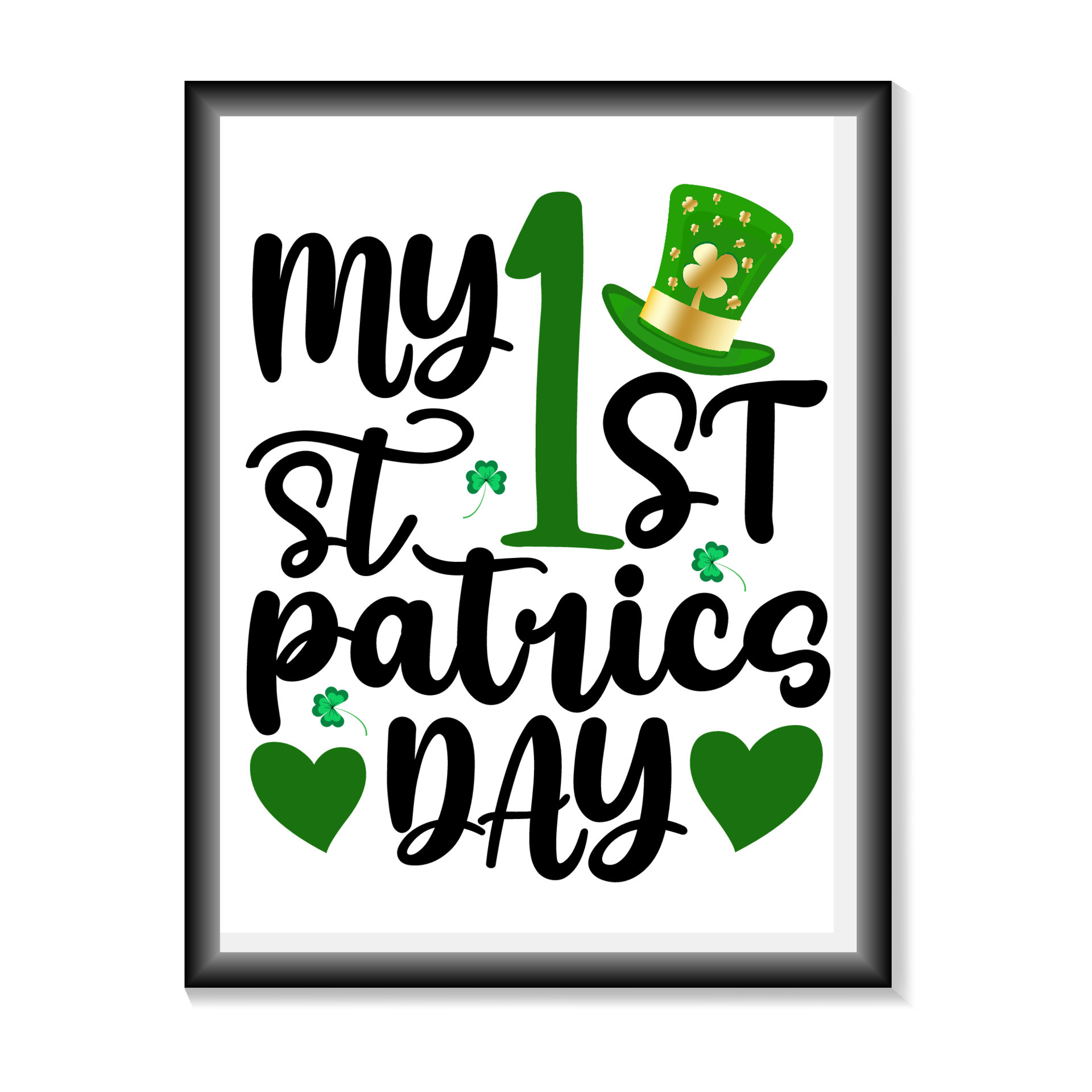 Saint Patrick Day Vector Happy St Patrics Day Typography On White
