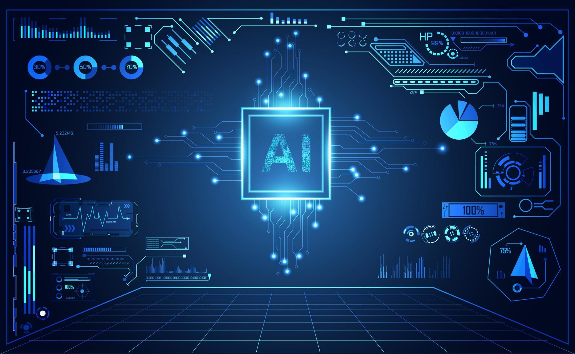 Abstract Technology Ui Futuristic Concept Ai Hud Interface Hologram Elements Of Digital Data