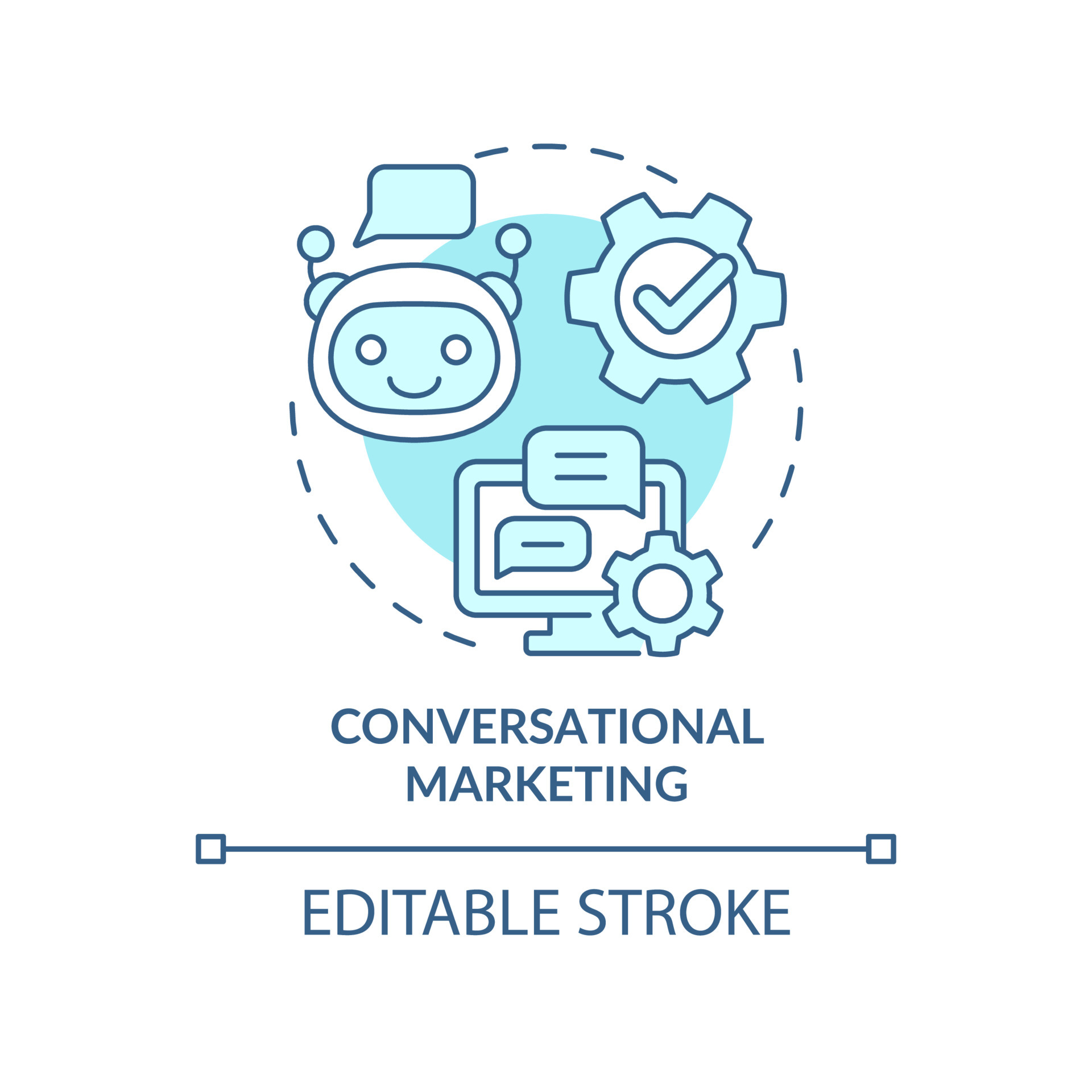 Conversational marketing turquoise concept icon. Advertise campaign ... Conversational marketing turquoise concept icon. Advertise campaign ...