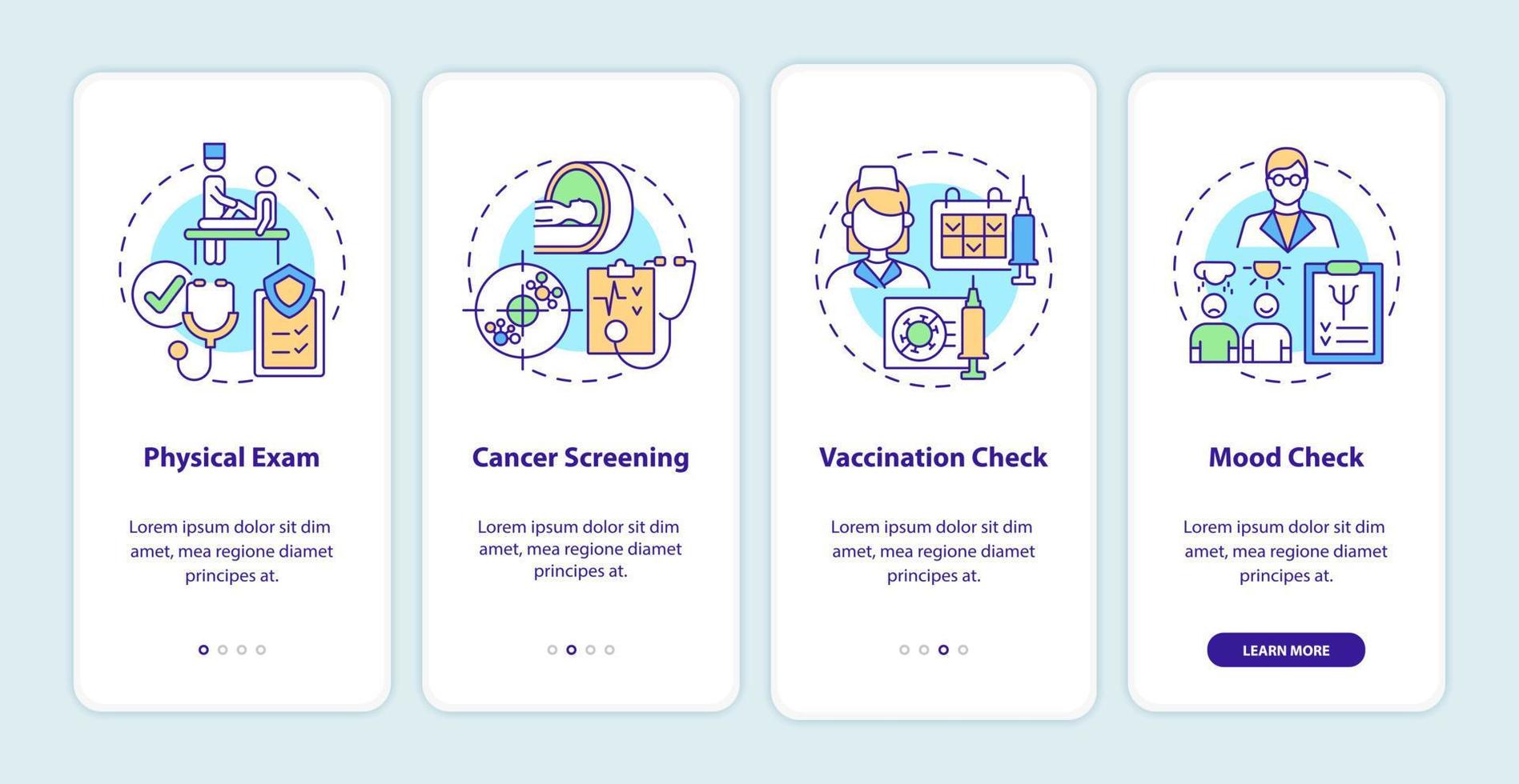 Physical Examination Components Onboarding Mobile App Page Screen Healthcare Walkthrough 4