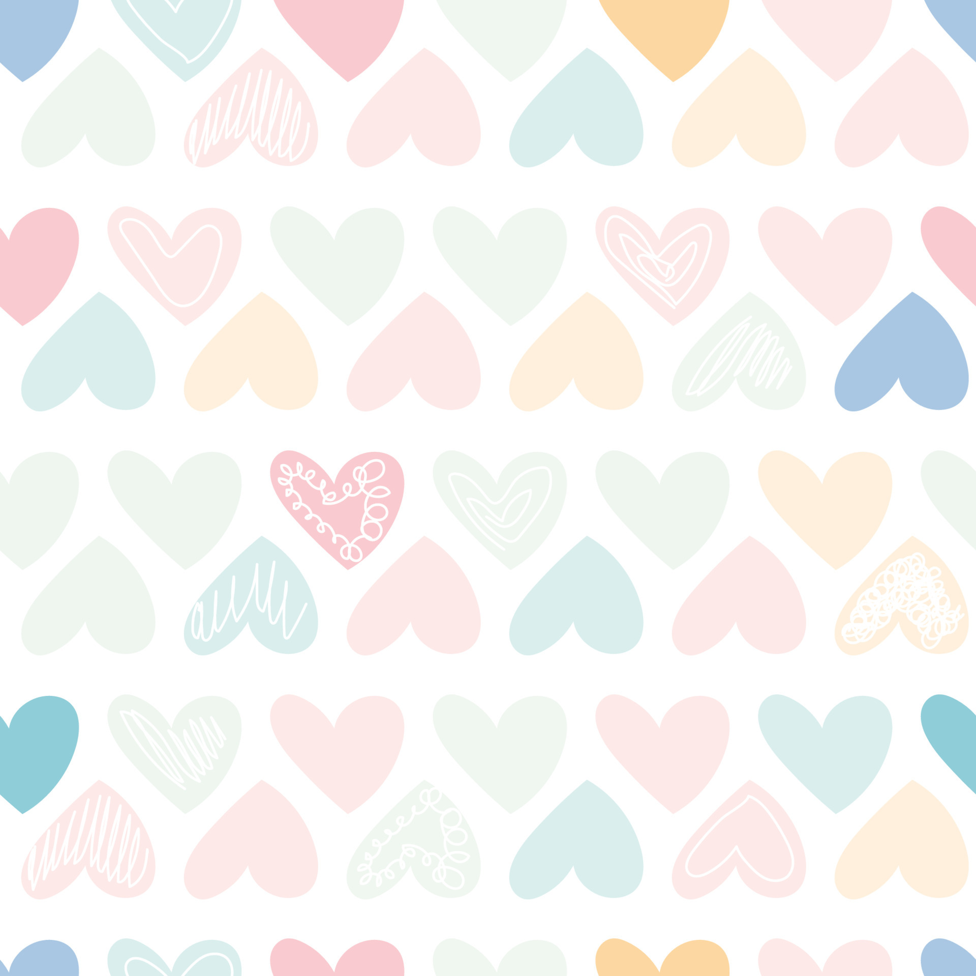 colorful pastel valentine heart seamless pattern 5860511 Vector Art at ...