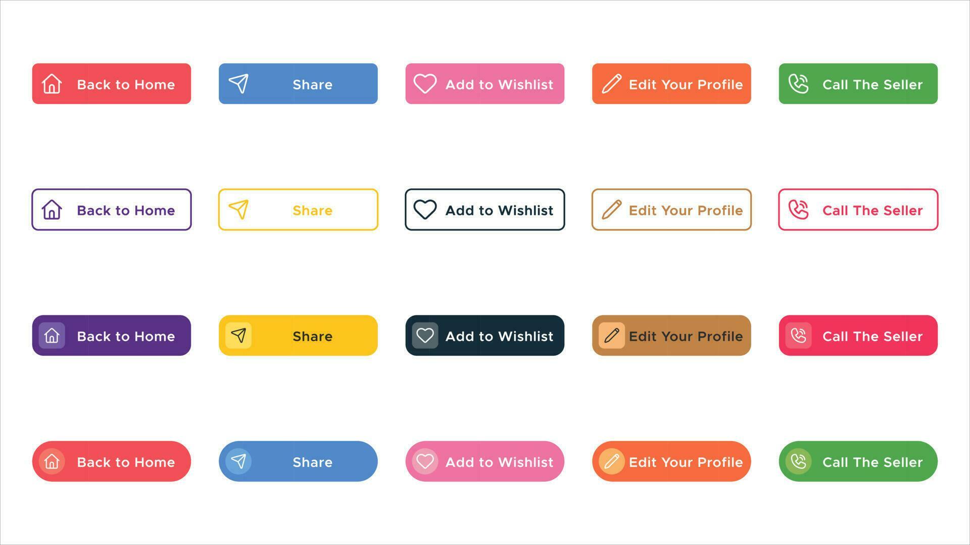 The Vector Collection of Buttons for Different Purposes Good for User ...